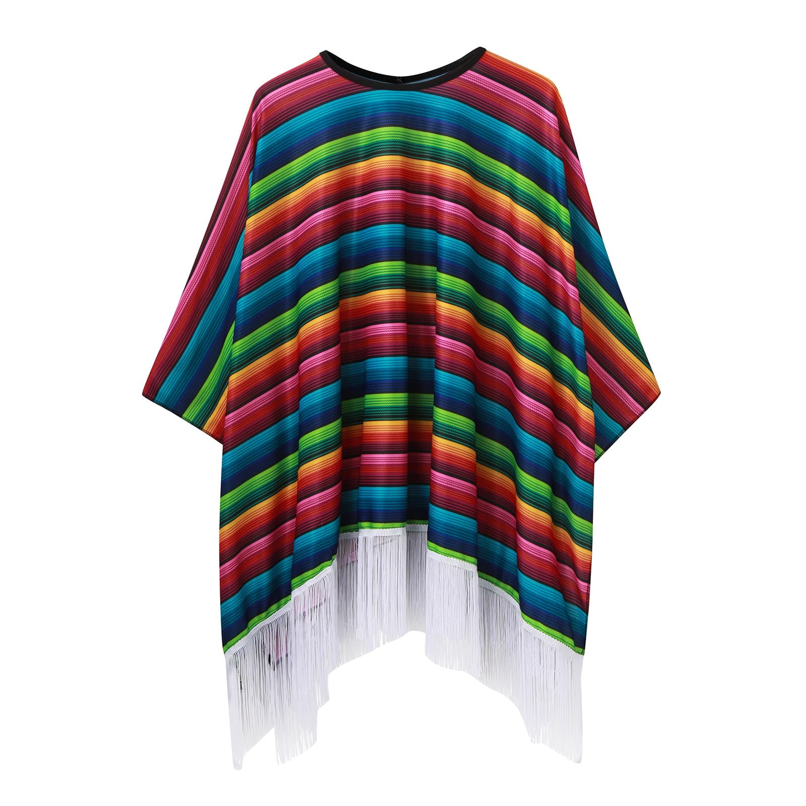 Male cinco de mayo Festive Clothes Mexican Cape tassel hem rainbow Cape ...