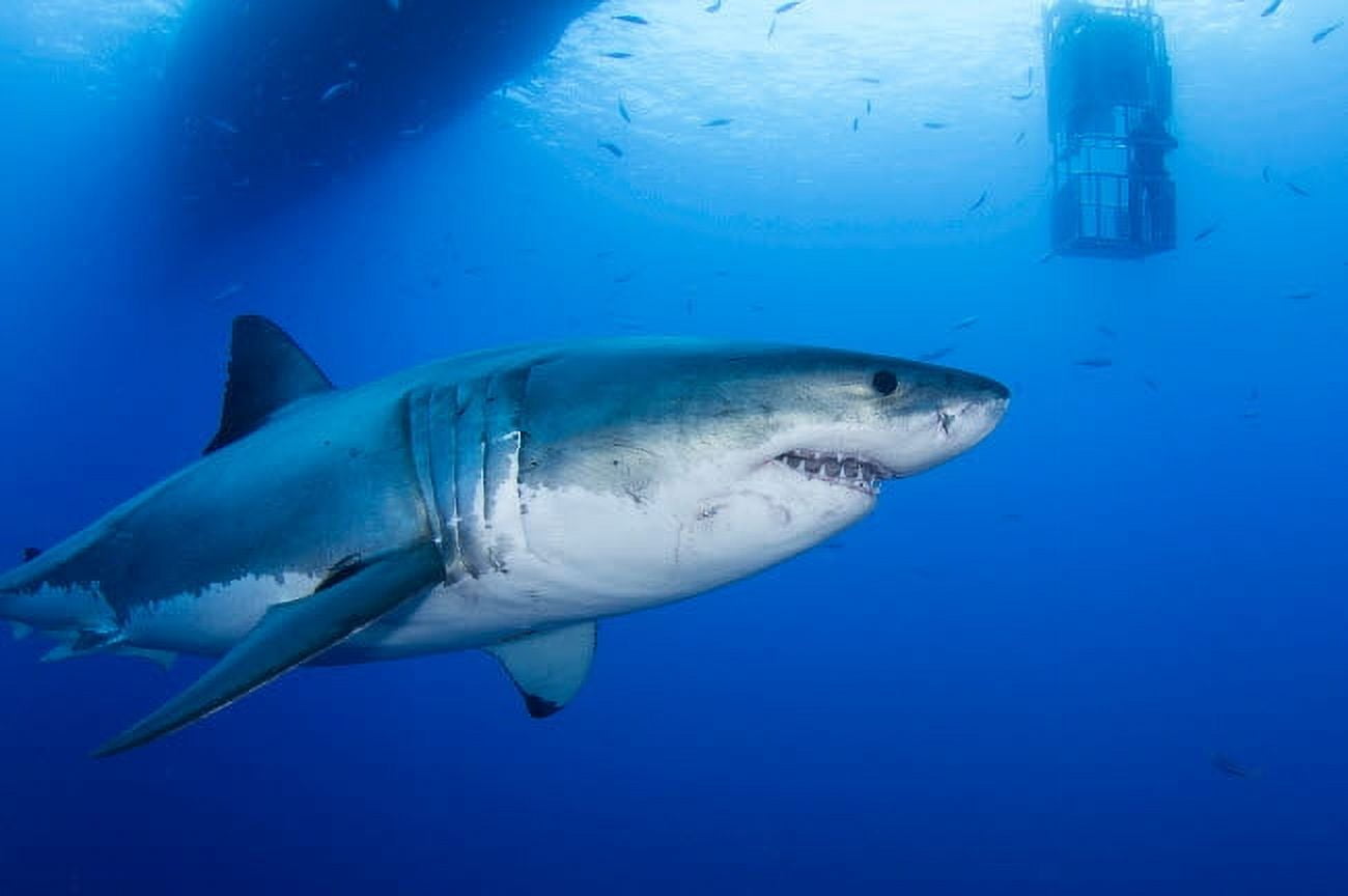 Male great white shark, Guadalupe Island, Mexico Poster Print by Todd ...