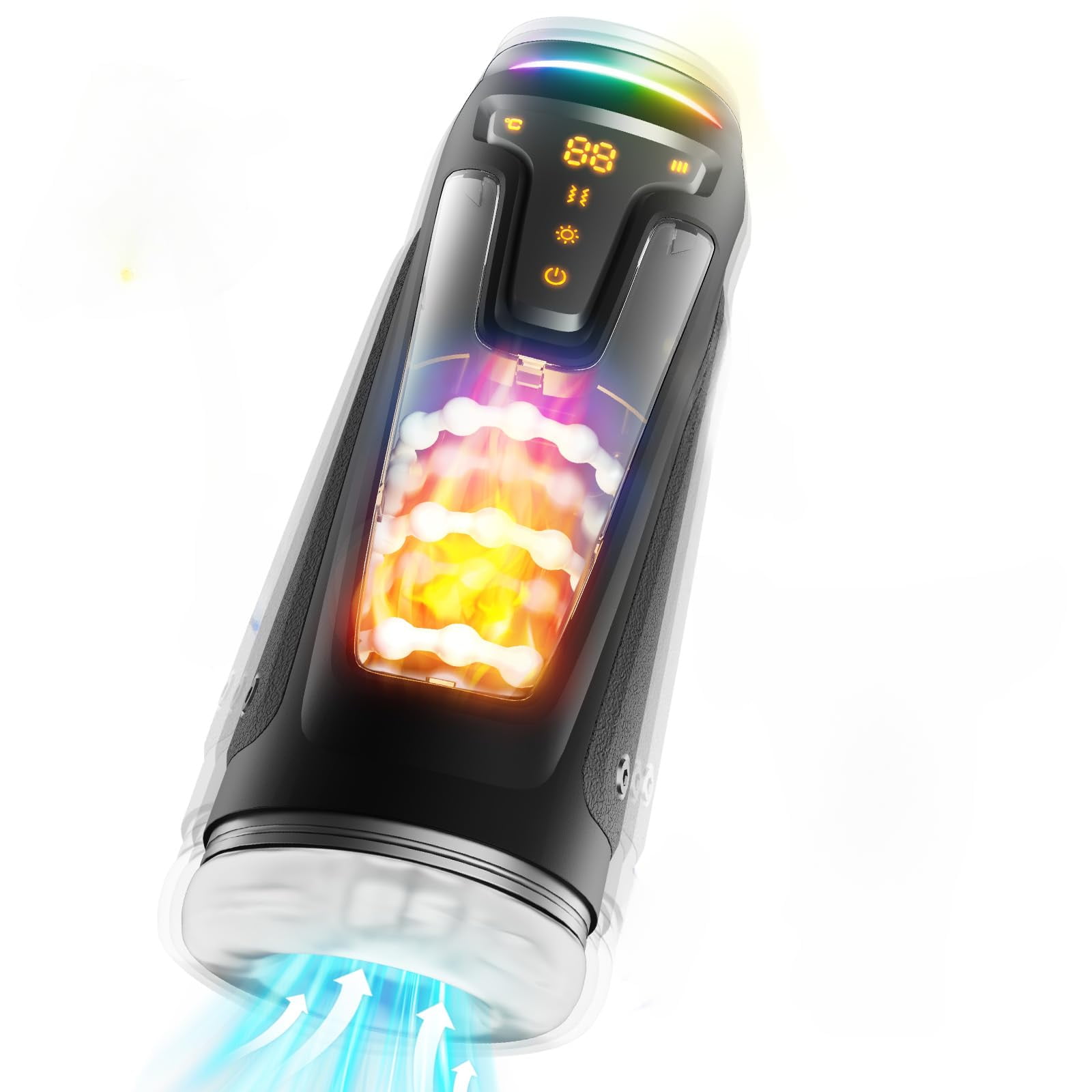 Male organic toys, 9 vibrations, 8 thrust modes, and 2 heating levels ...