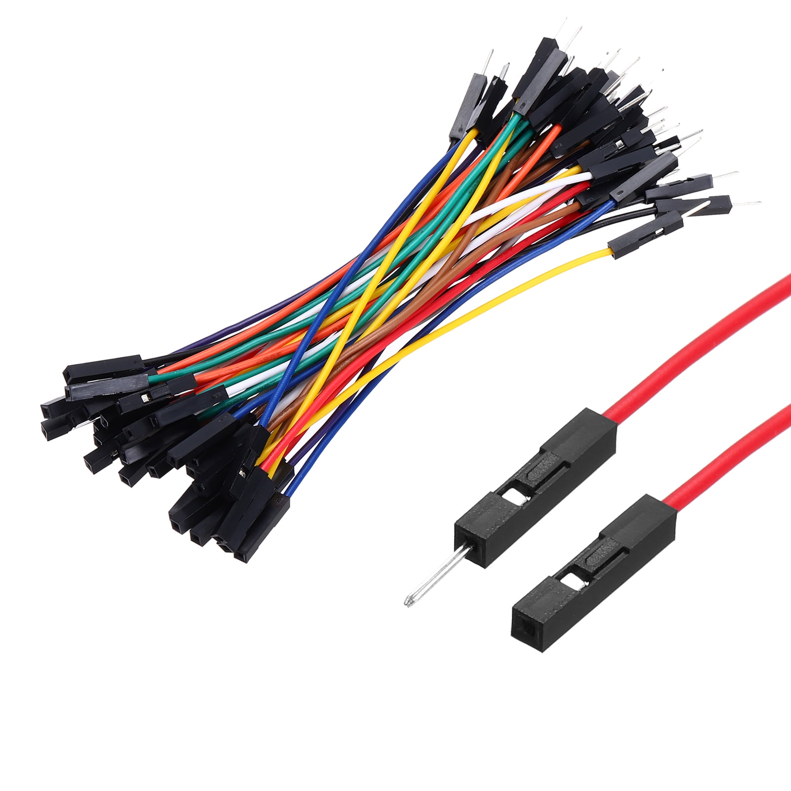 Male to Female 1Pin Breadboard Jumper Wire 2.54mm Pitch Cable 10cm 40 Pcs - Walmart.com