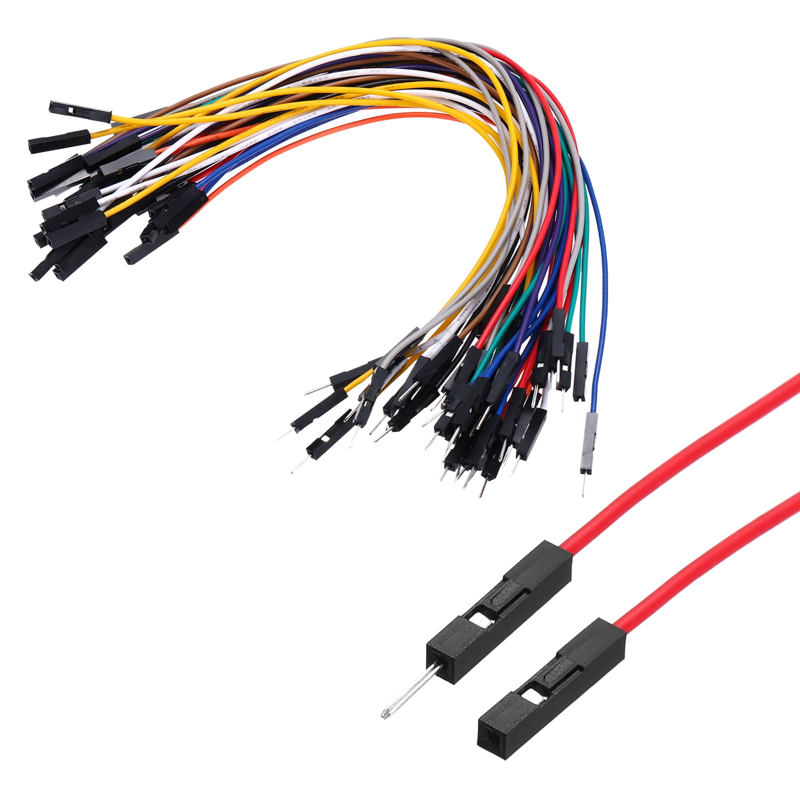 Male to Female 1Pin Breadboard Jumper Wire 2.54mm Pitch Cable 20cm 40 Pcs - Walmart.com