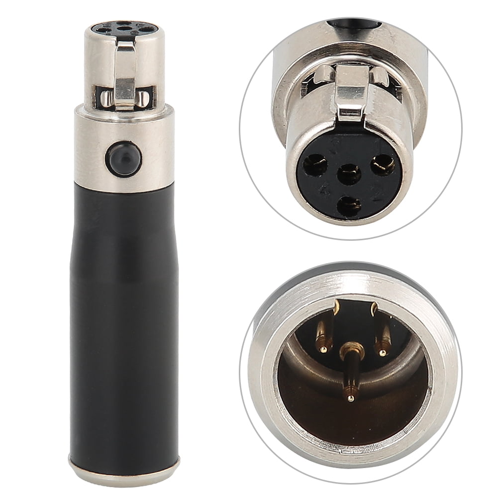 Male to Female Adapter,Audio Adapter,2PCS Mini XLR 3pin Male to Mini XLR 4pin Female Zinc Alloy ...