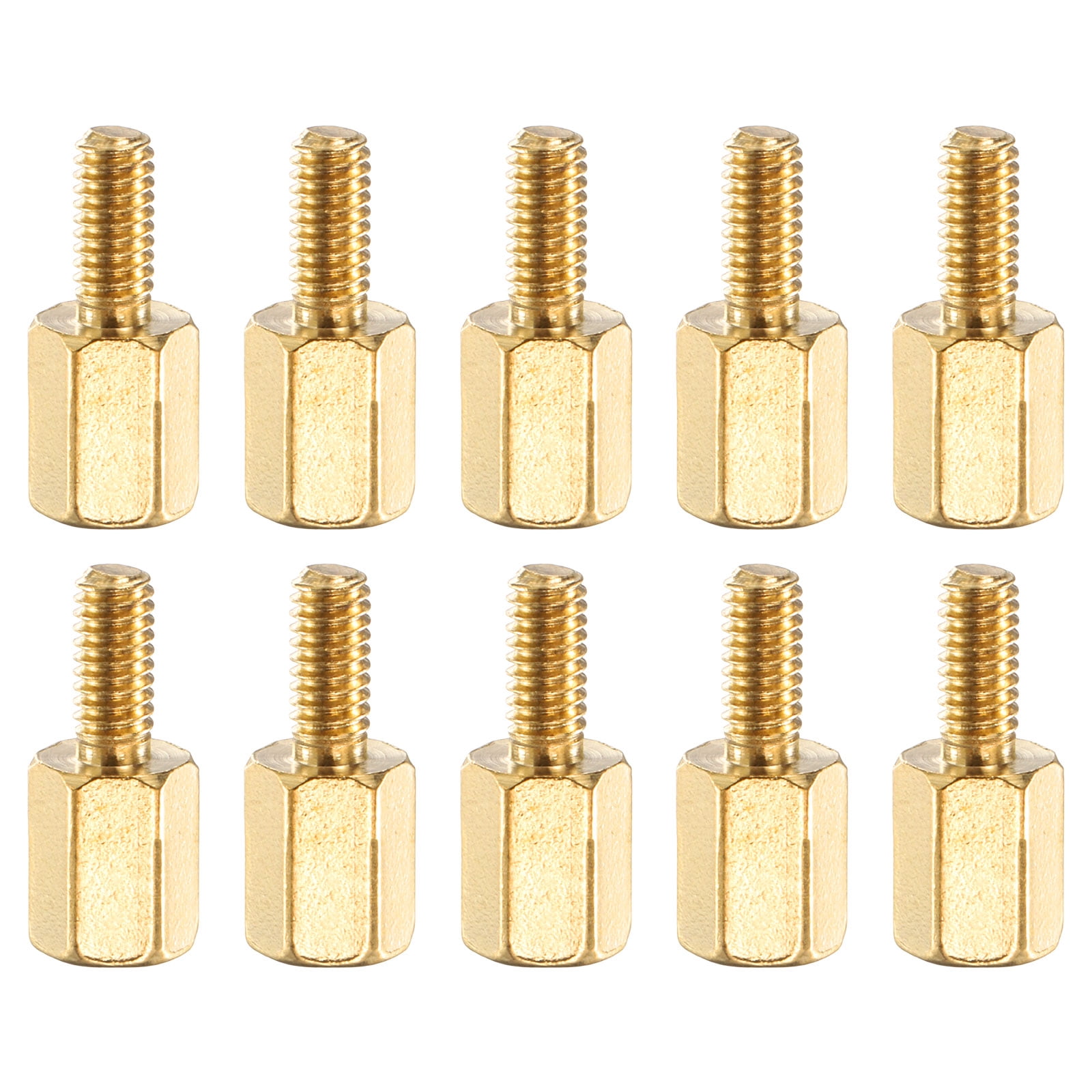 Male to Female Thread Spacer Screws M2.5 x 6mm + 6mm Brass Hex Standoff ...