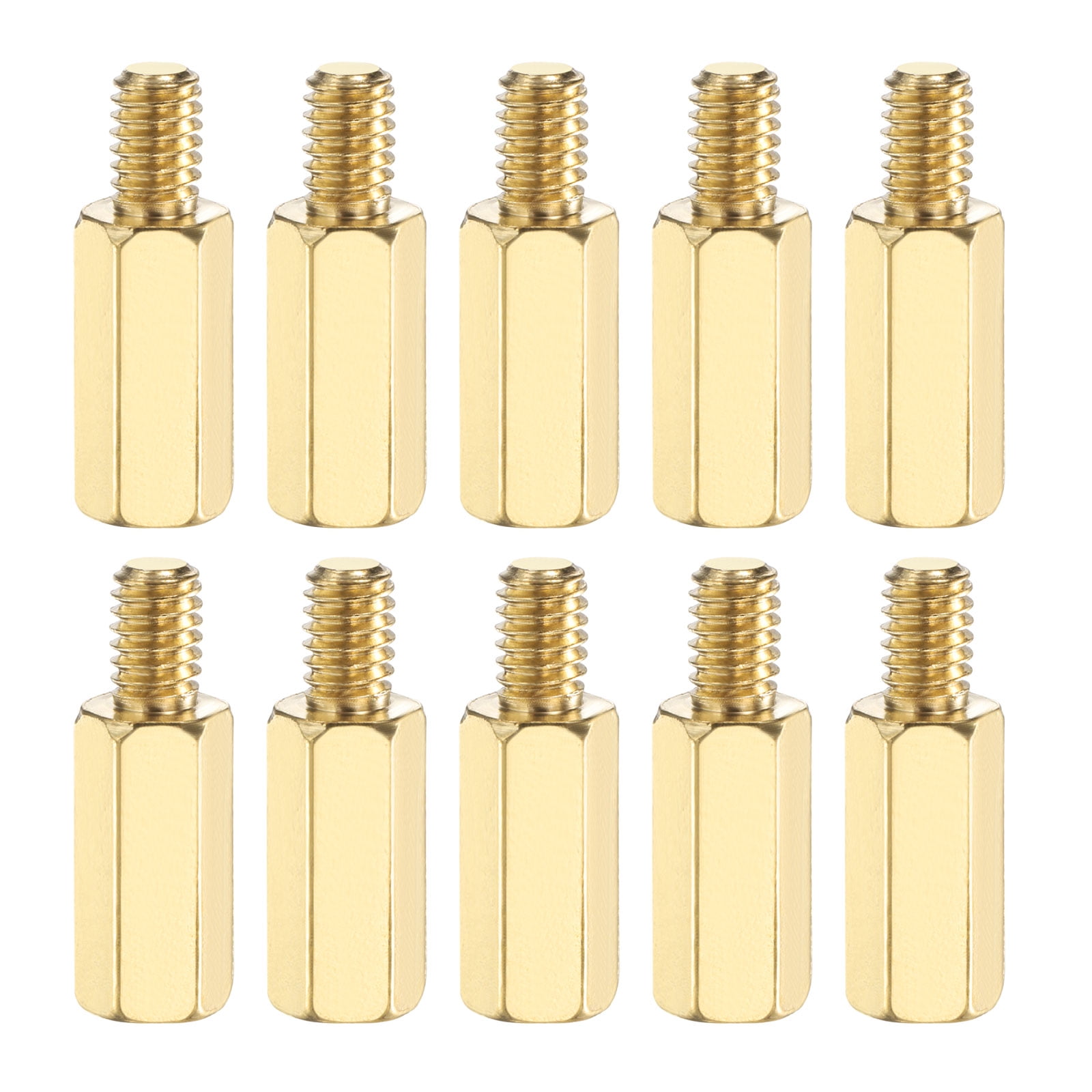 Male to Female Thread Spacer Screws M4 x 15mm + 6mm Brass Hex Standoff ...