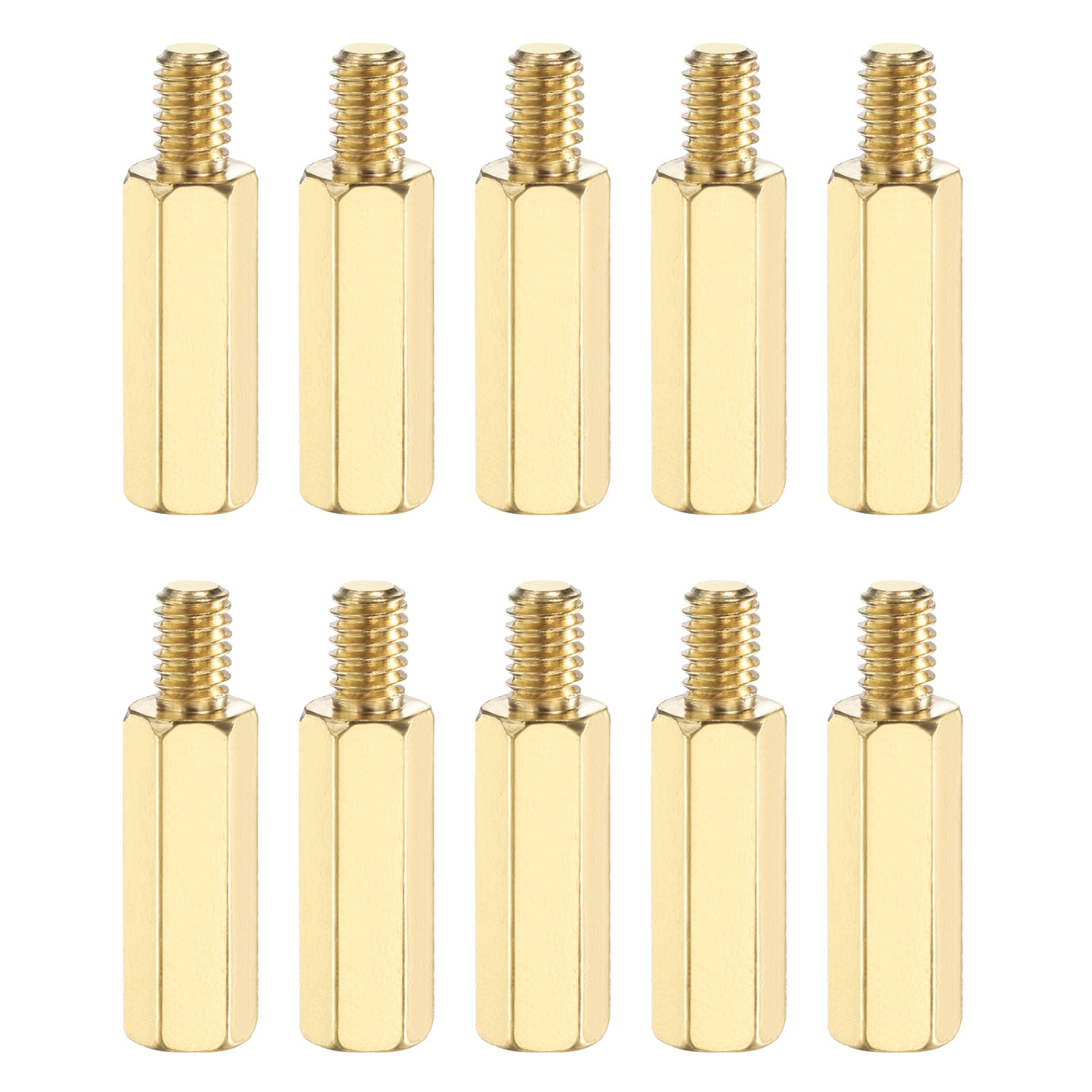 Male to Female Thread Spacer Screws M4 x 20mm + 6mm Brass Hex Standoff ...