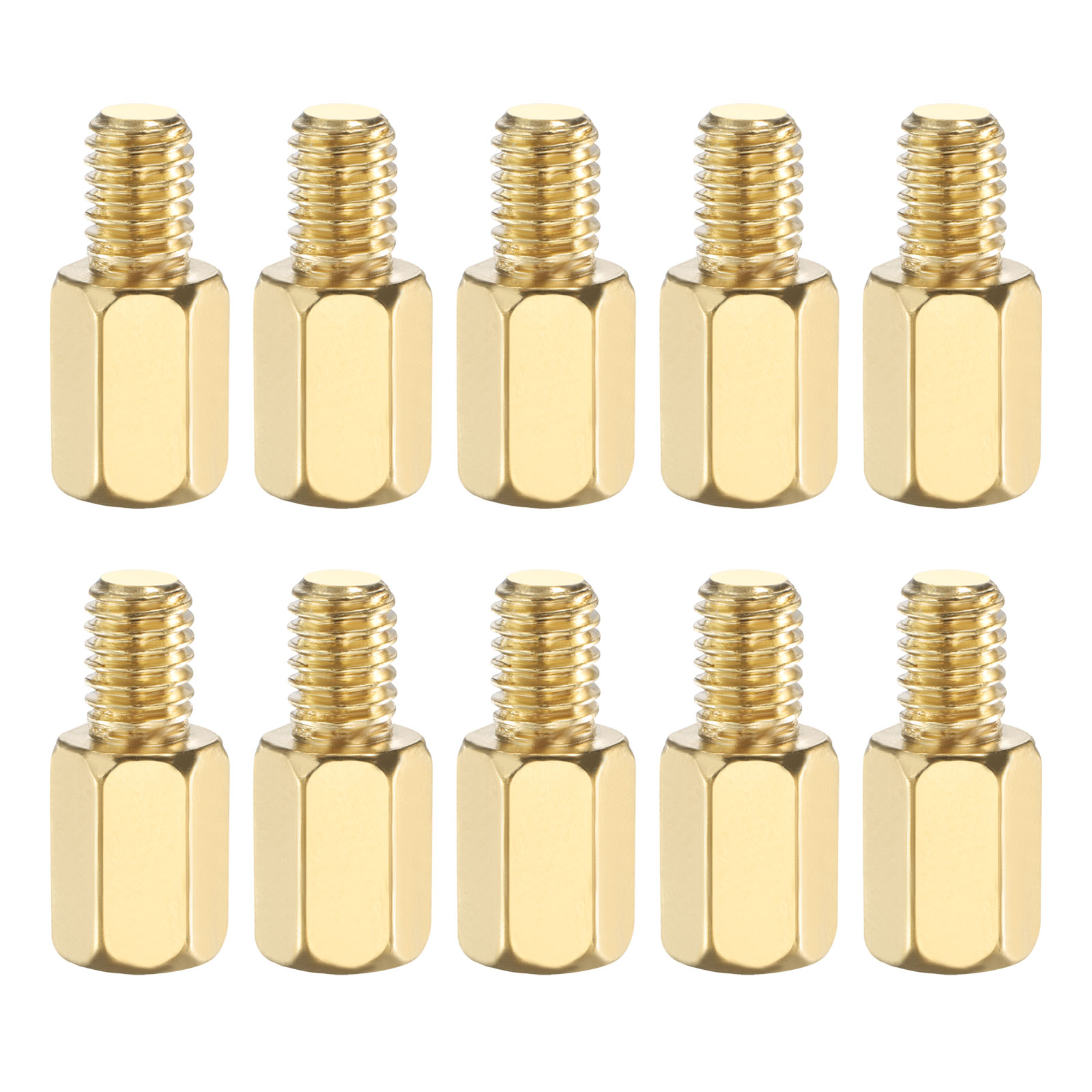 Male to Female Thread Spacer Screws M5 x 10mm + 7mm Brass Hex Standoff ...