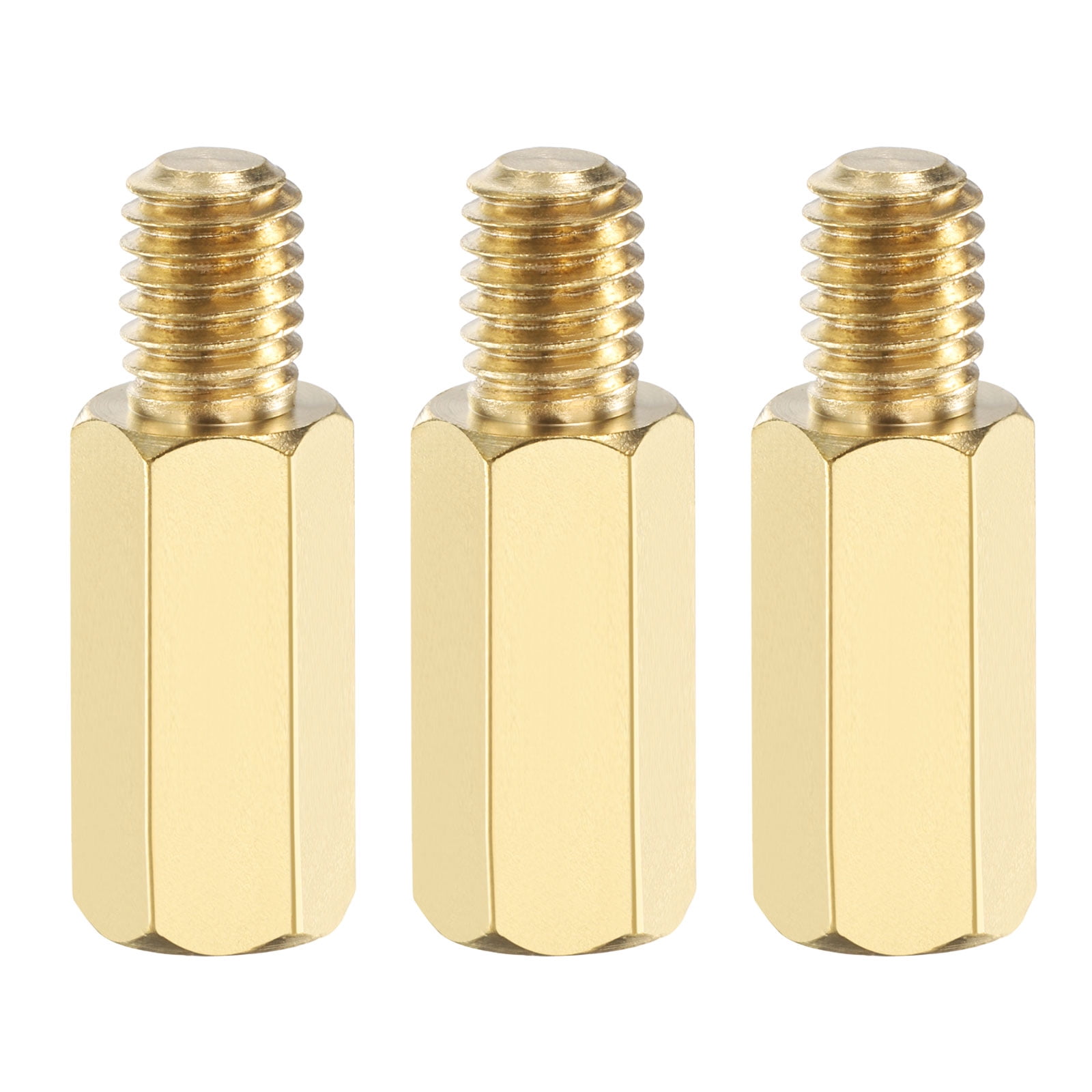 Male to Female Thread Spacer Screws M6 x 20mm + 8mm Brass Hex Standoff ...