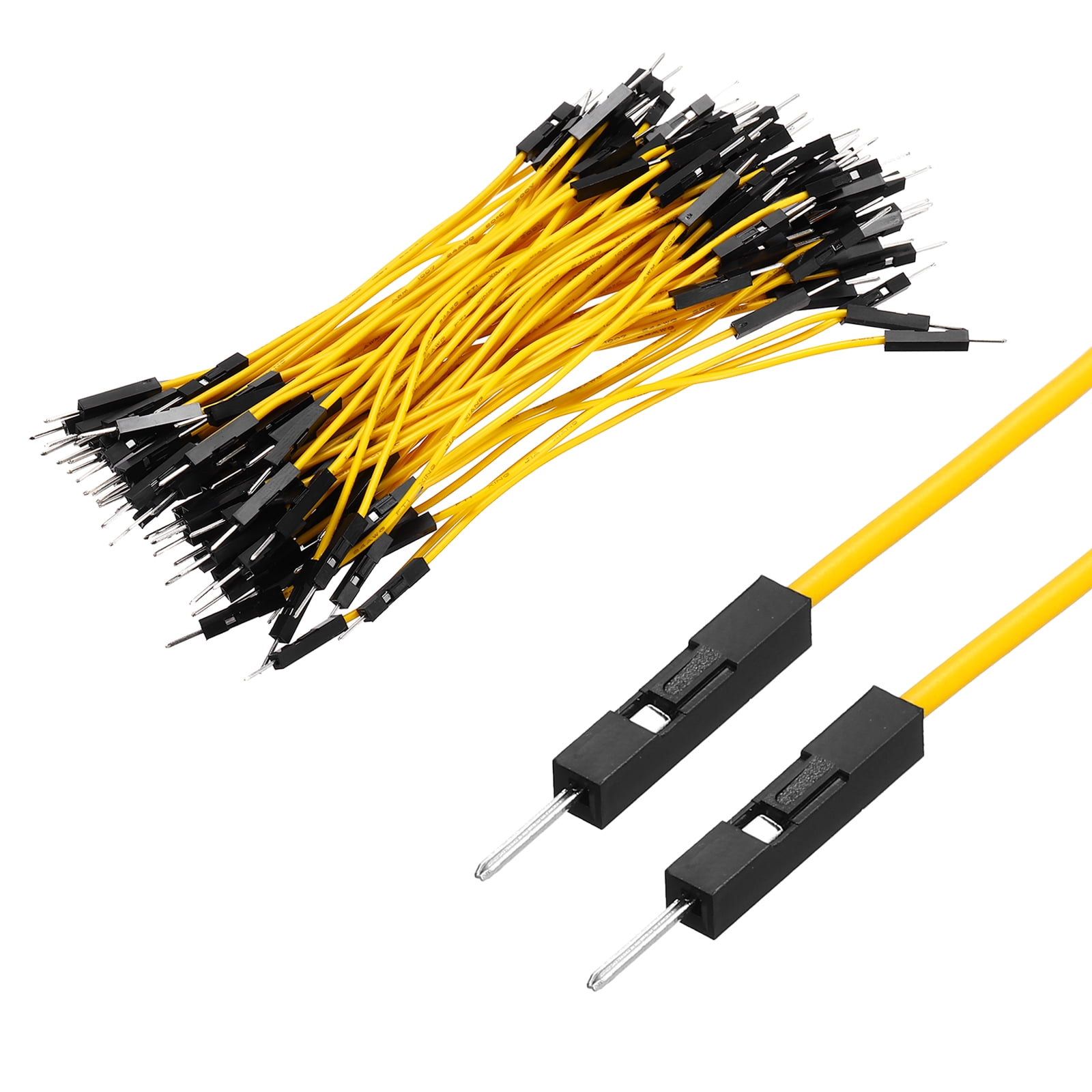 Male to Male 1Pin Breadboard Jumper Wire 2.54mm Pitch Cable 10cm 100 ...