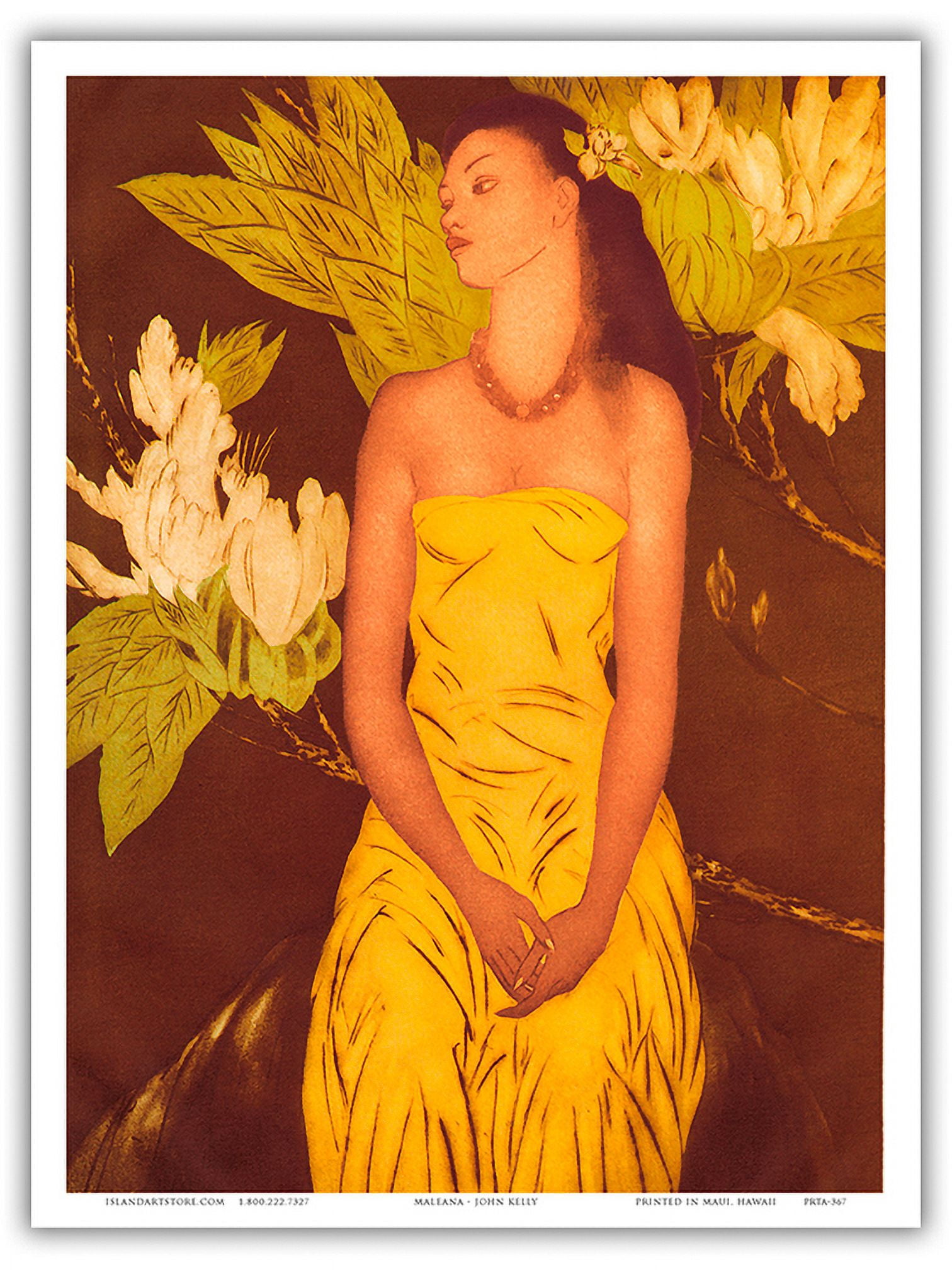 Maleana (Melodious) - Hawaiian Lady - Vintage Color Aquatint Etching by ...