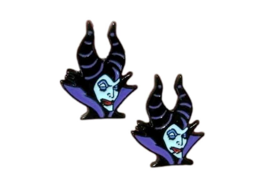 Maleficent Evil Queen Cartoon Characters Face Metal Enamel Stud ...