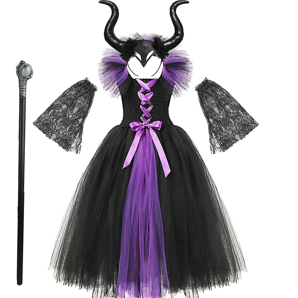 Maleficent Girls Costume Dress Vampirina Deluxe Halloween Cosplay ...