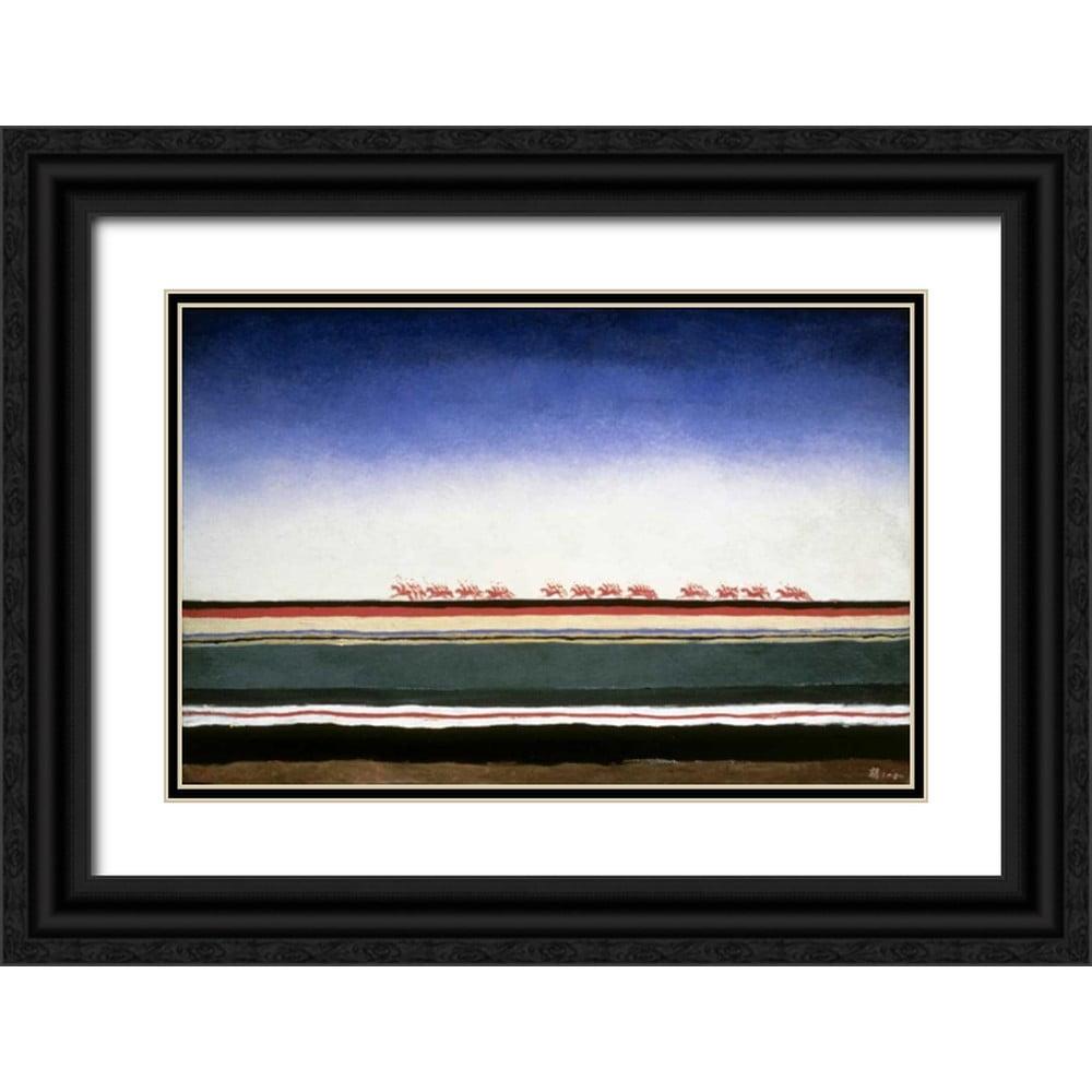 Malevich, Kazimir 18x13 Black Ornate Wood Framed with Double Matting ...