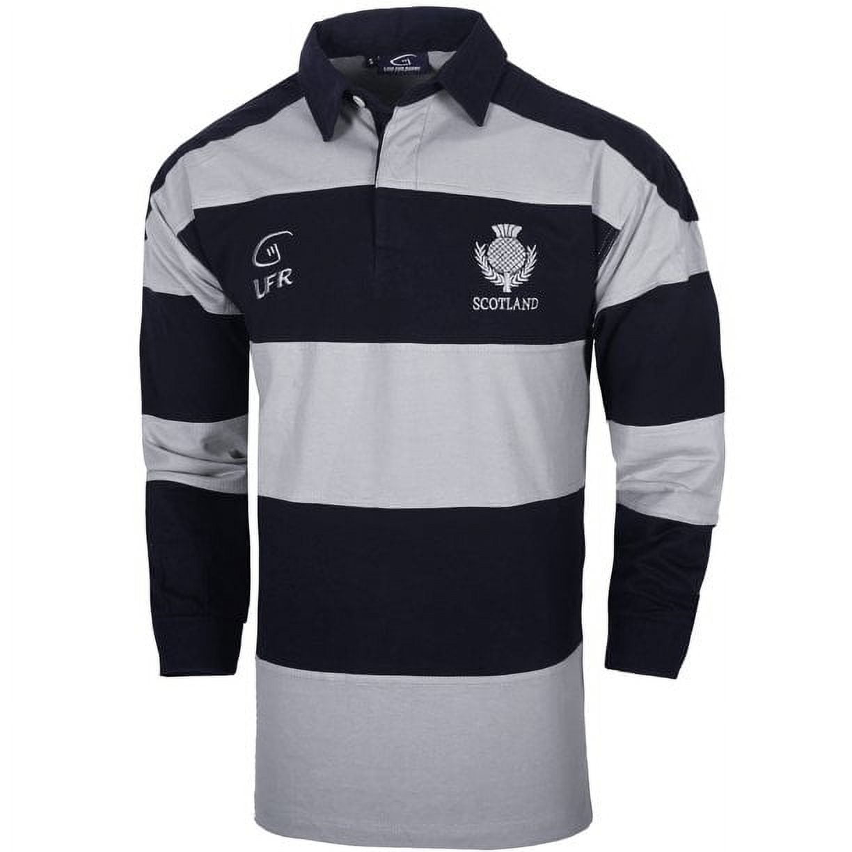 Malham Scotland Thistle Longsleeve Striped Rugby Shirt for Men 100% ...