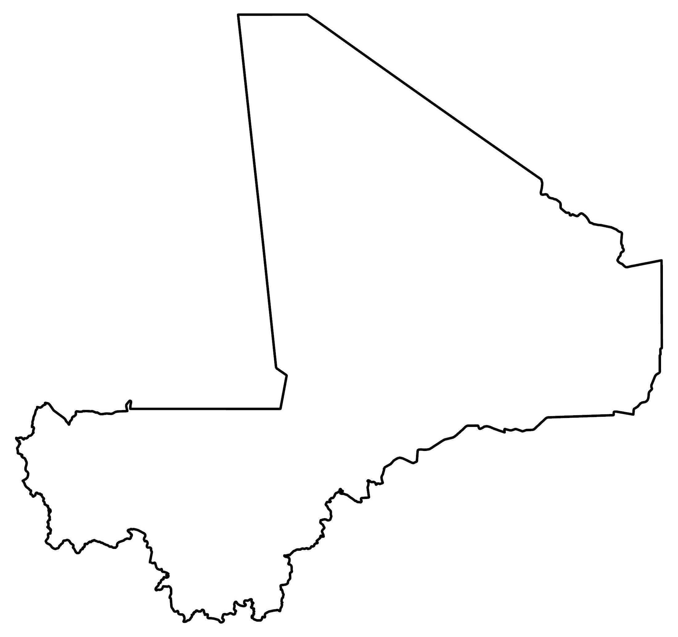 Mali Blank Outline Map GLOSSY POSTER PICTURE PHOTO PRINT BANNER ...