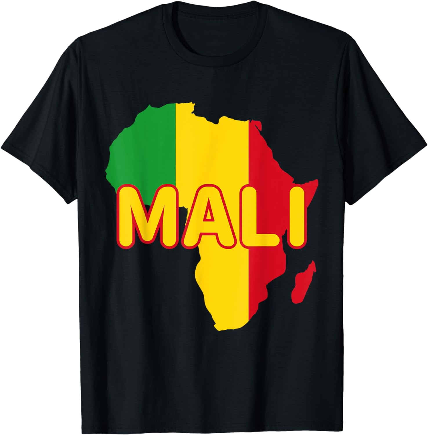 Mali Malian Pride Flag Map Africa Print Cotton T-Shirt - Walmart.com