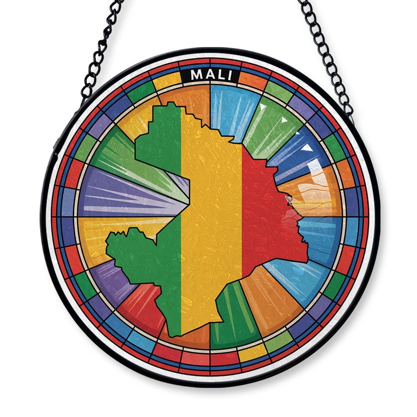 Mali Travel Decor Suncatcher Stained Glass Window Hanging, Gift for ...