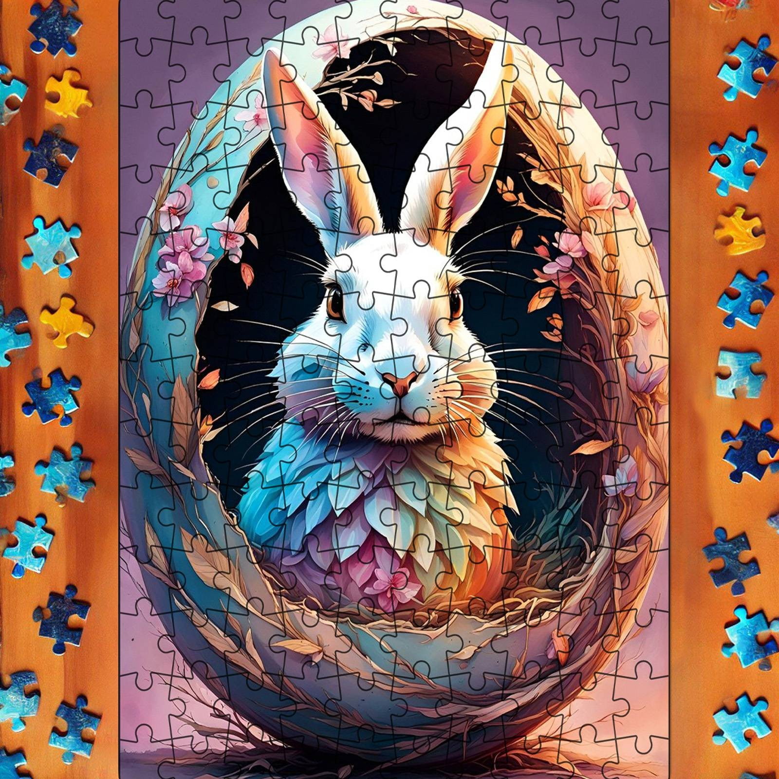 Malianggg 130 Piece Easter Puzzle Set Easter Bunny Puzzle Educational ...