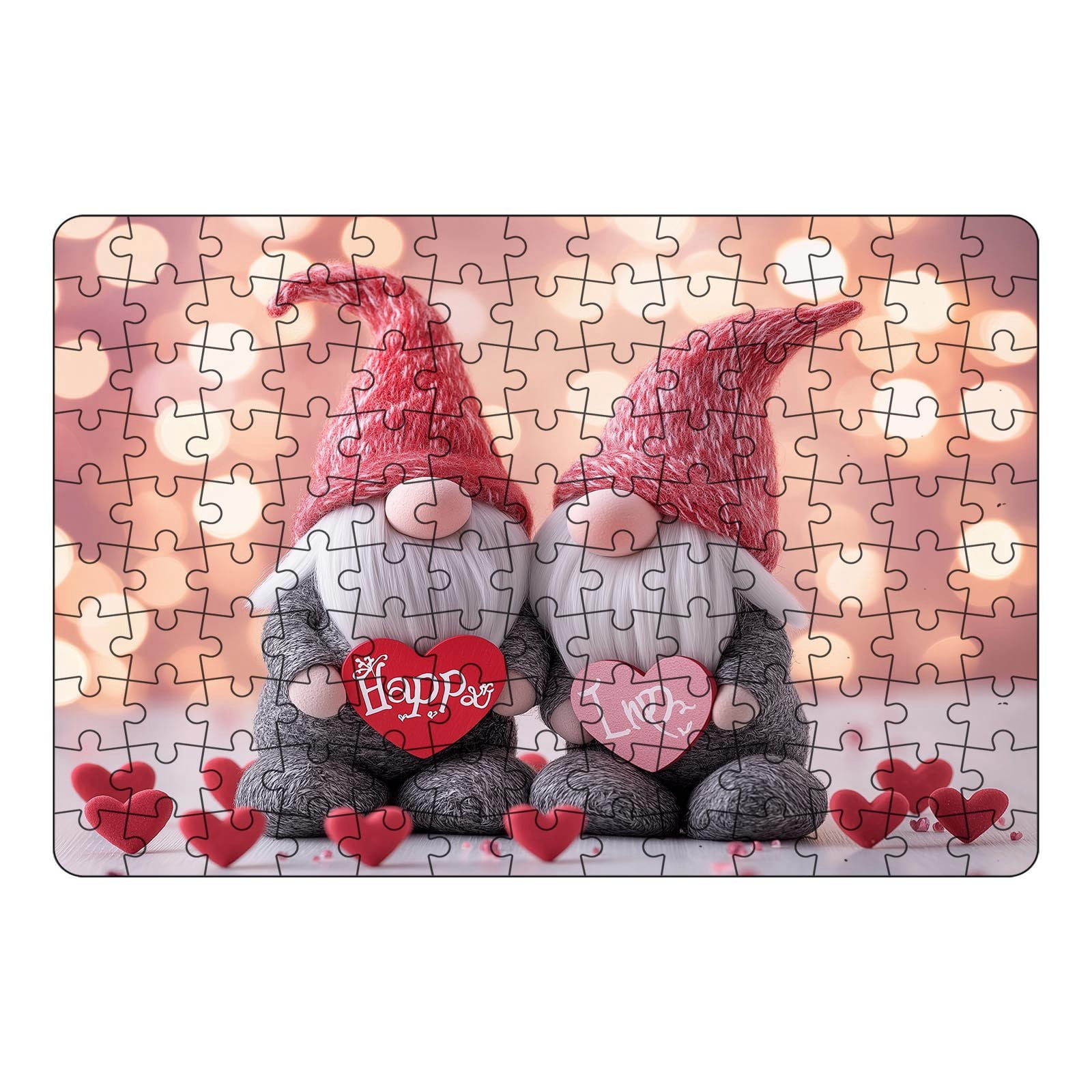 Malianggg 130 Piece Valentine Puzzle Set Valentine's Day Grey Embracing ...