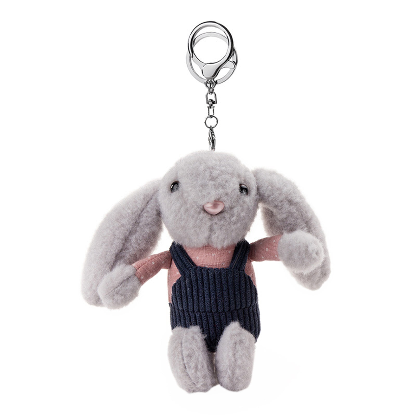 Malianggg Easter Keychain Cute Overalls Rabbit Keychain Pendant Long ...