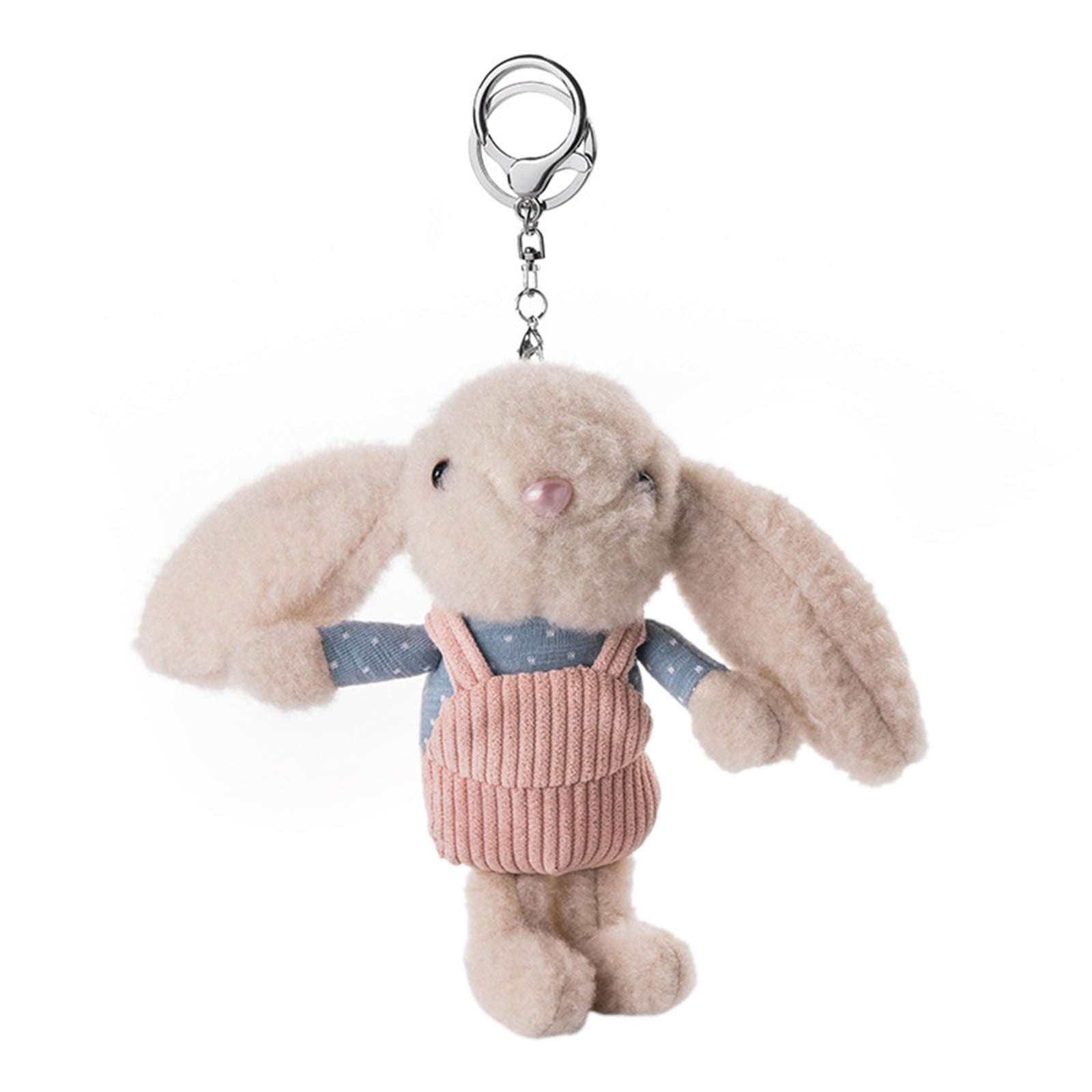 Malianggg Easter Keychain Cute Overalls Rabbit Keychain Pendant Long ...