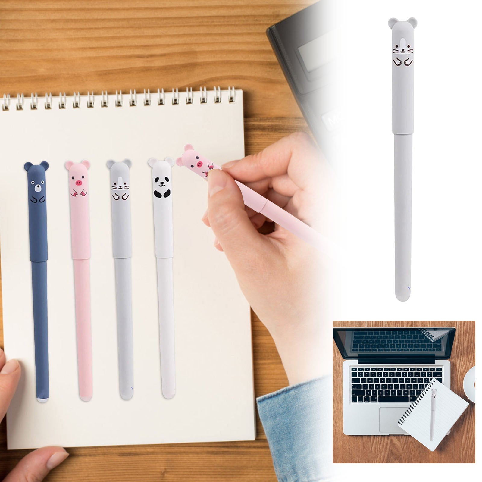 Malianggg Erasable Neutral Pen Cartoon Cute Animal Thermal Sensitive ...