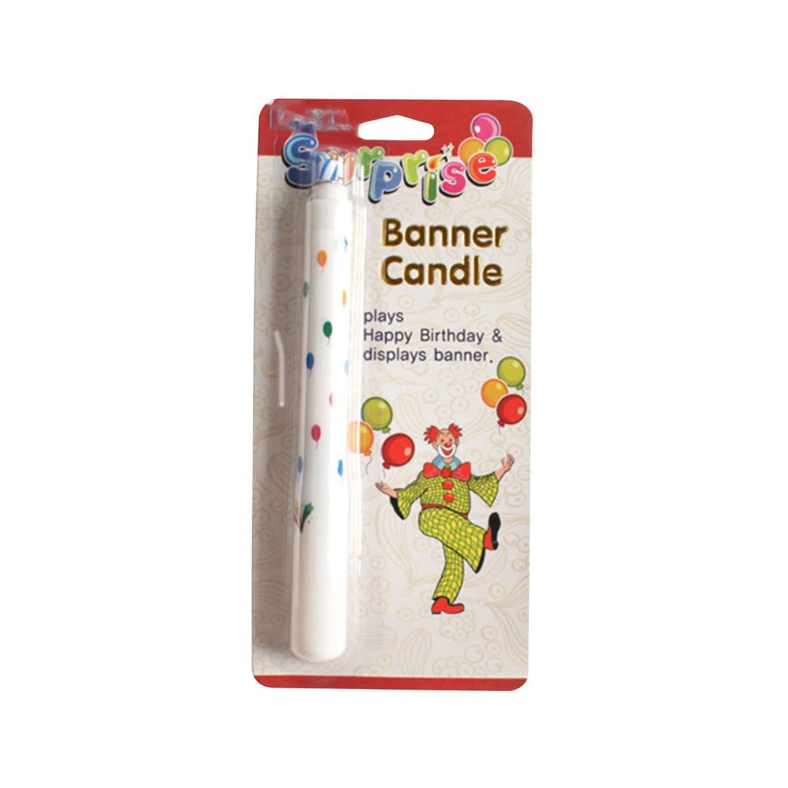 Malianggg Surprise Candle Surprise Clown Banner Birthday Candle ...