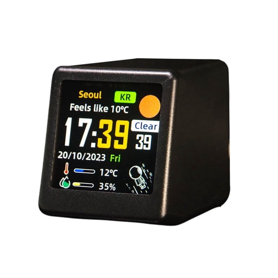 Malianggg WiFi Desk Weather Clock Multifunctional Clock With Stylish ...