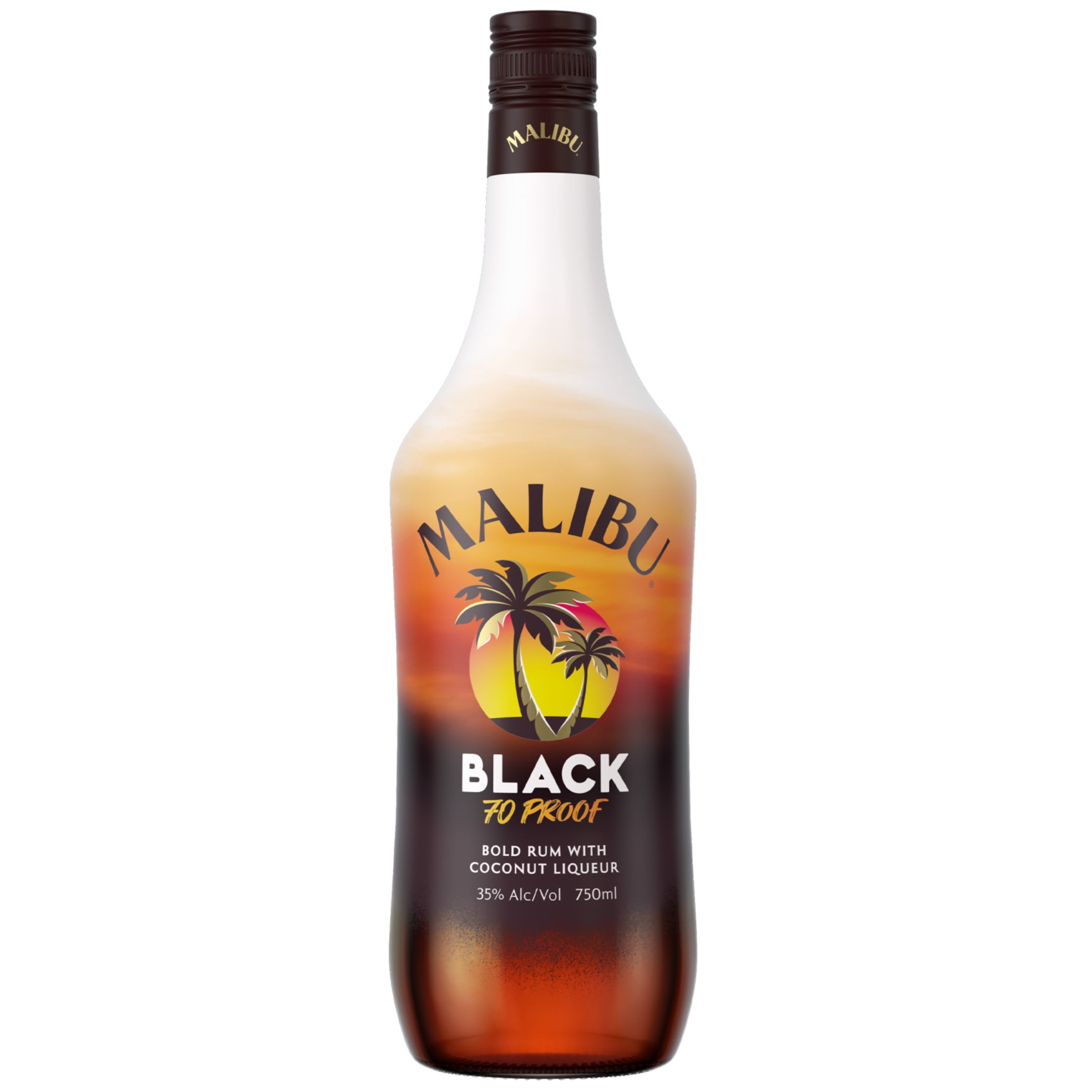 Malibu Black Rum with Coconut Liqueur, 750 mL Bottle, 35% ABV - Walmart.com