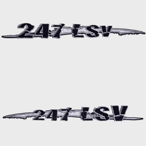 Malibu Boat Brand Decals | 247 LSV Gray Black Stickers (Set of 2 ...