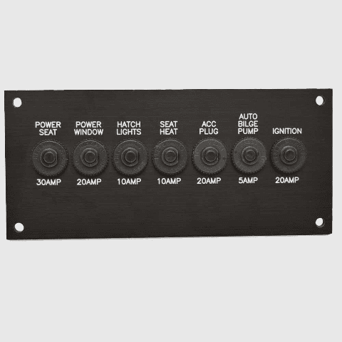 Malibu Boat Circuit Breaker Panel | 6 5/8 x 3 Inch Black - Walmart.com