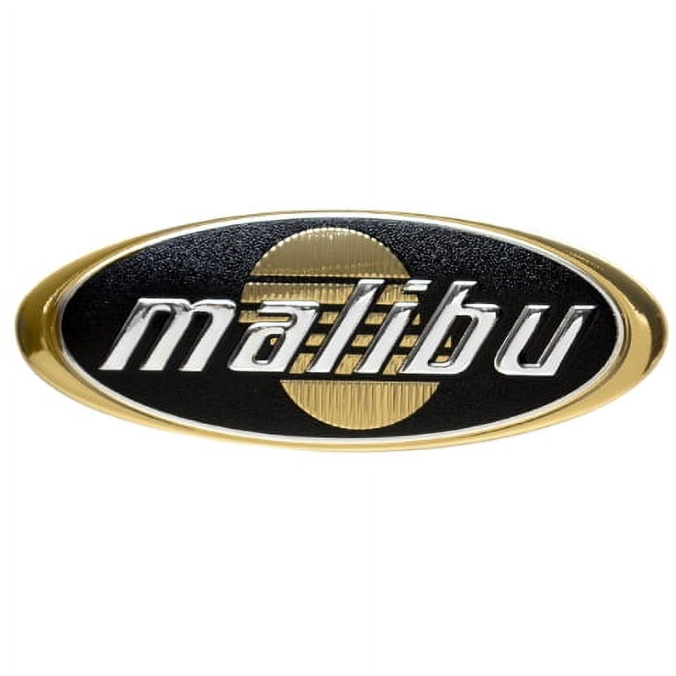 Malibu Boat Raised Emblem Decal 5984500 | Black Gold Chrome 6 Inch ...