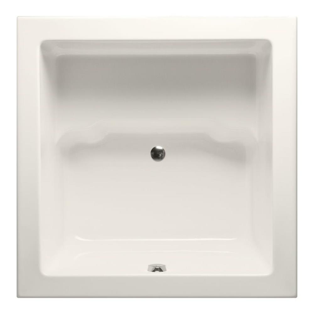 Malibu Home Lanikai Square Massaging Air Jet Bathtub 48"x 48"x 28" in Biscuit - Walmart.com
