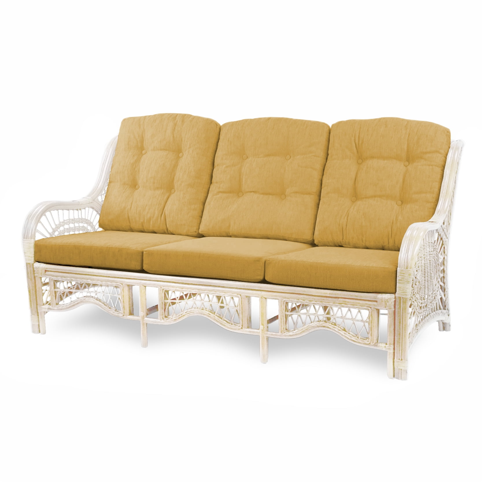 Malibu Lounge Three-Seater Sofa Natural Rattan Wicker Handmade Design ...
