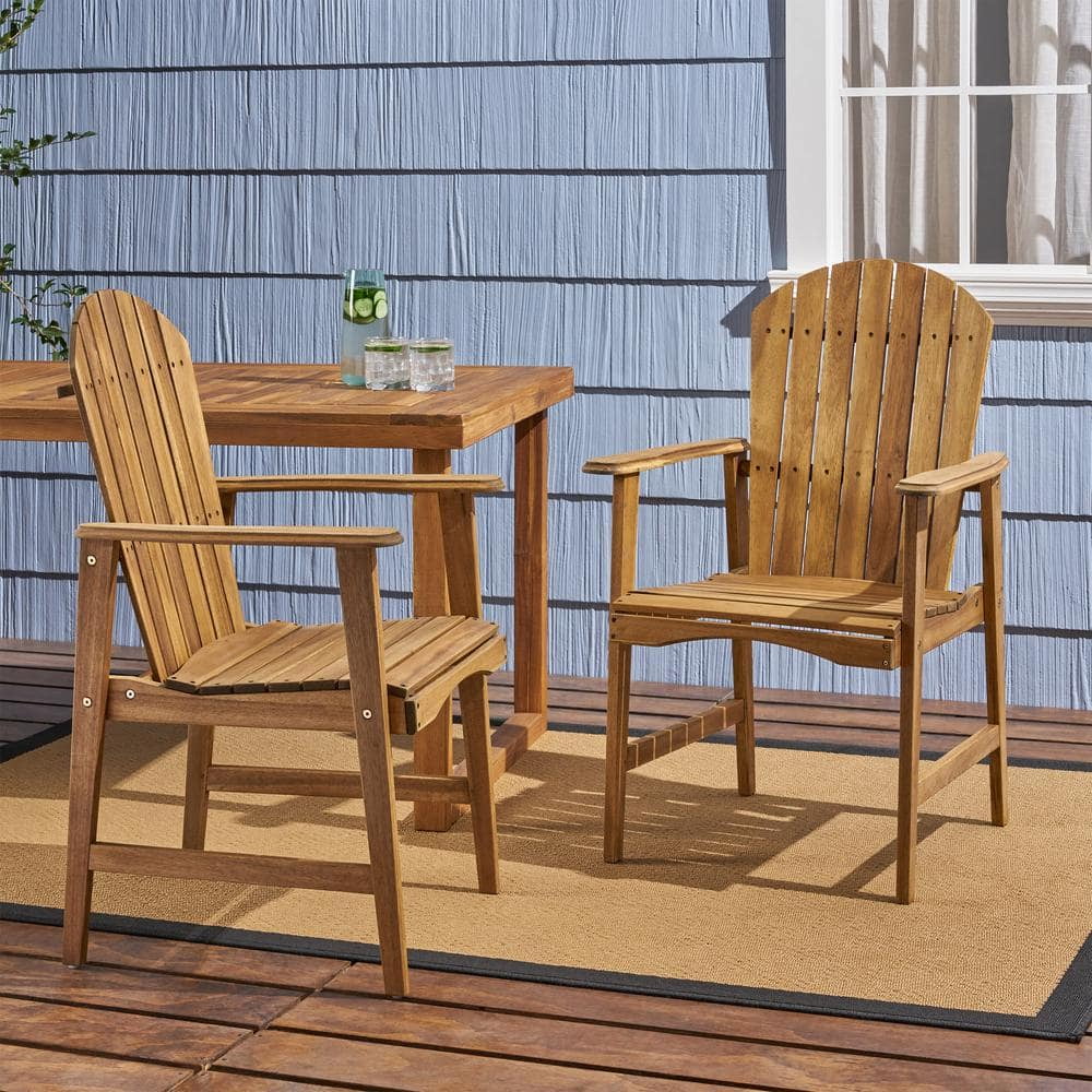 Malibu Natural Solid Wood Outdoor Patio Dining Chairs (2-Pack ...