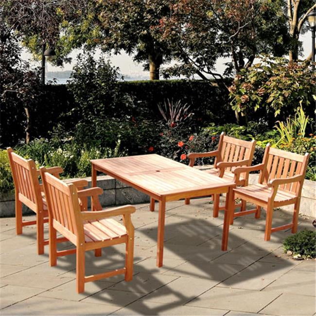 Malibu Outdoor 5-piece Wood Patio Dining Set - Walmart.com