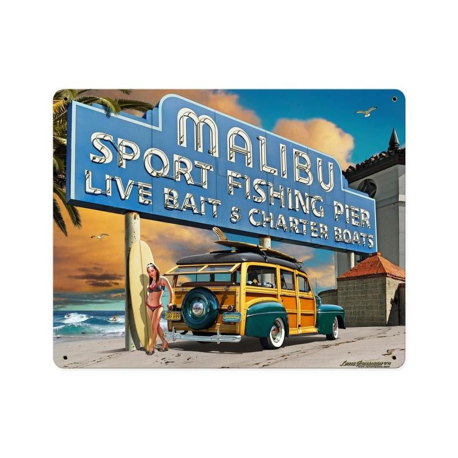 Malibu Pier Vintage Sign “Made in the USA with heavy gauge steel ...