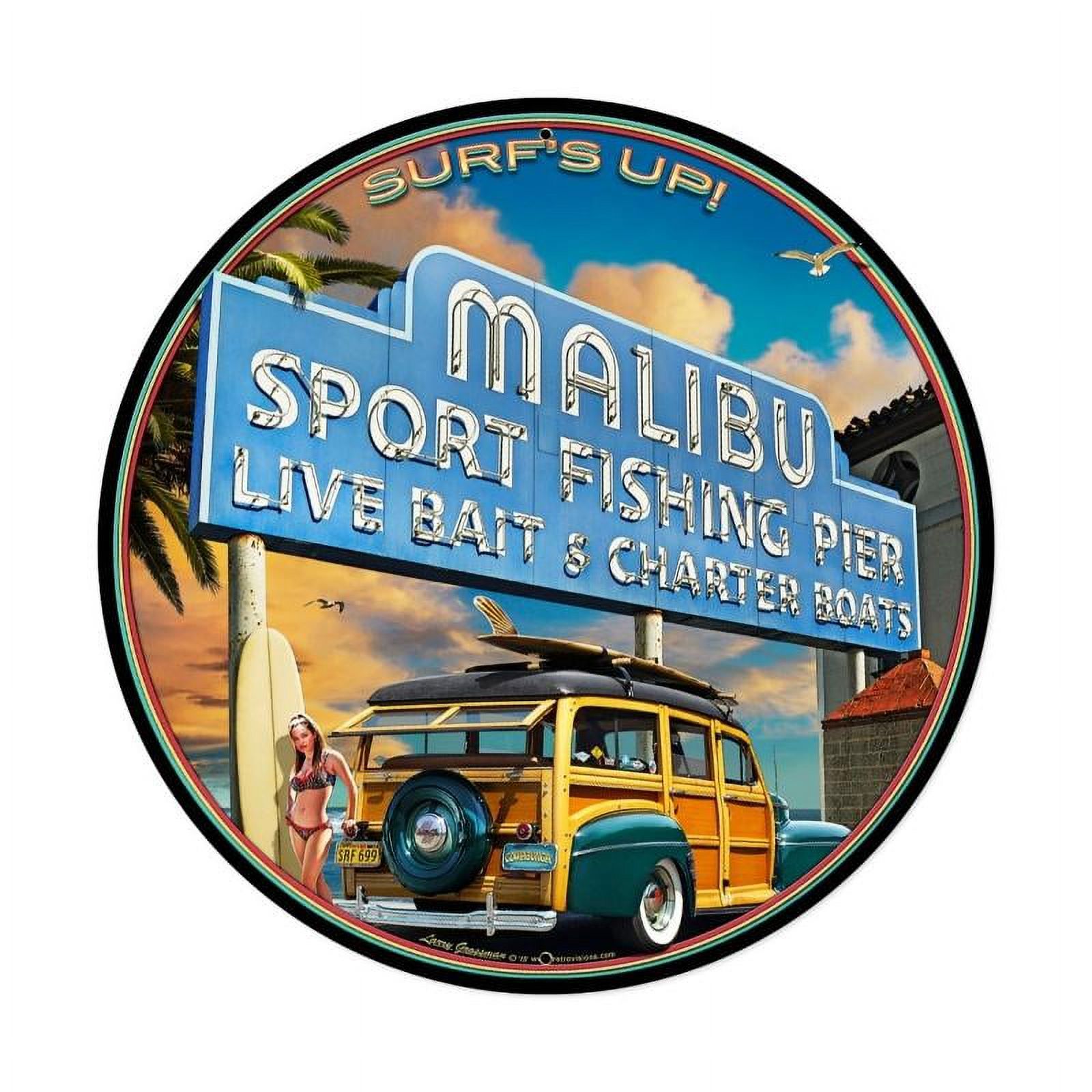 Malibu Pier Vintage Sign “Made in the USA with heavy gauge steel ...