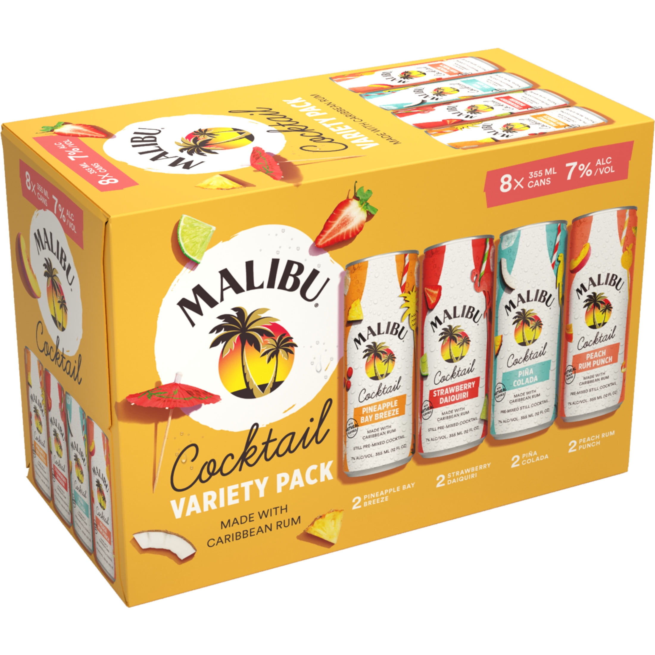 Malibu Ready to Drink Cocktail Variety Pack 355mL 8 Pack, 14 Proof ...