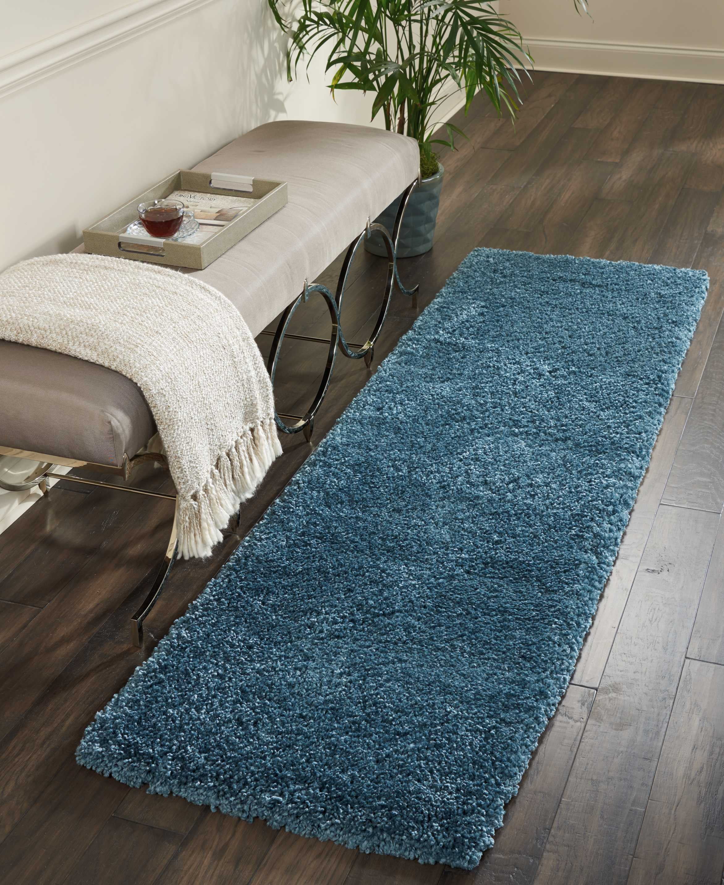 Malibu Shag Solid Blue Area Rug - Walmart.com