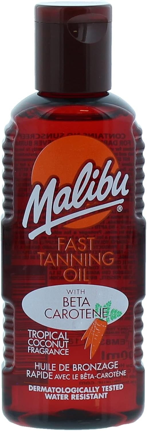 Malibu Sun Fast Tanning Oil Tan Enhancer for Outdoor & Tanning Bed ...