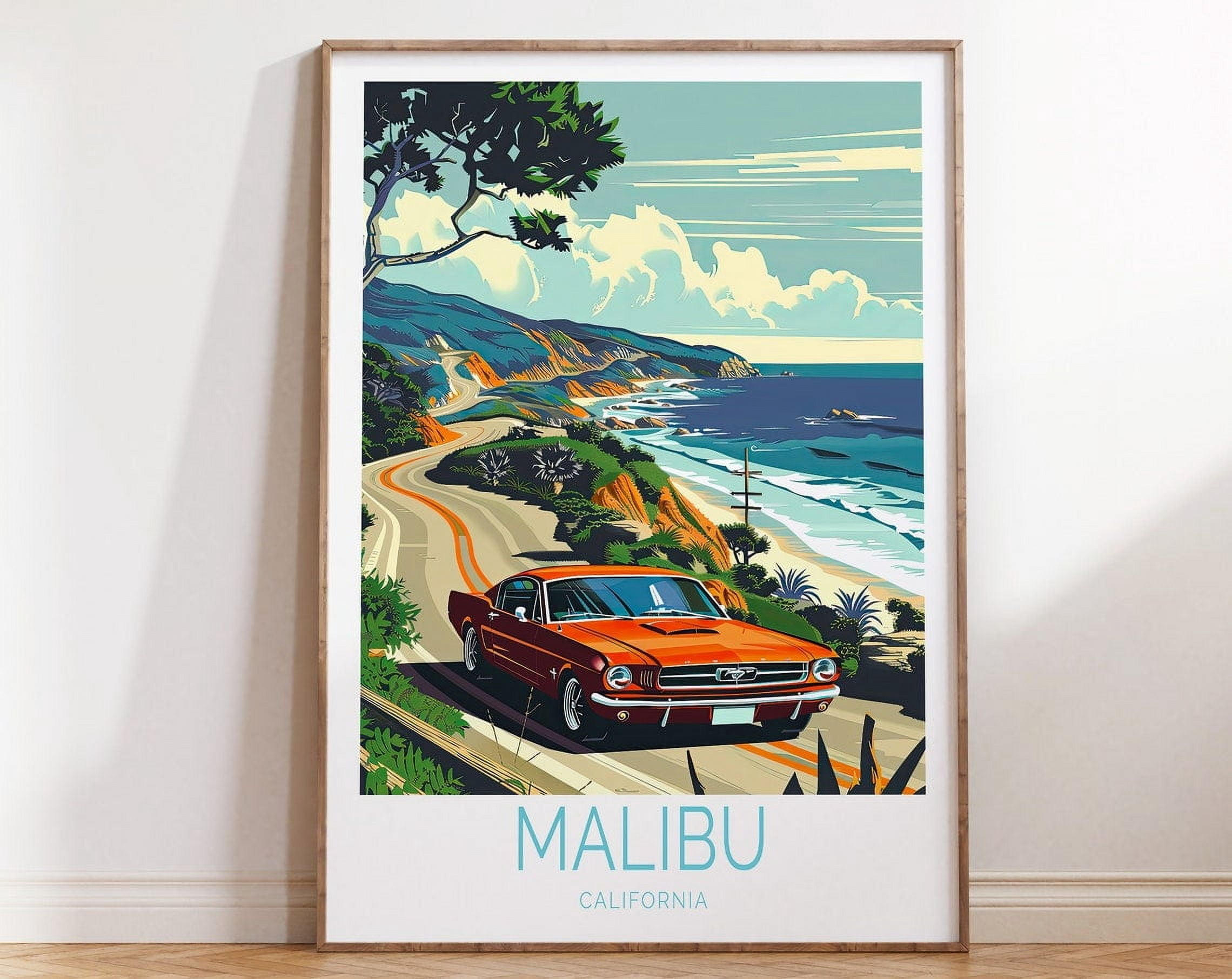 Malibu Travel Poster, California Wall Art, El Matador State Beach ...
