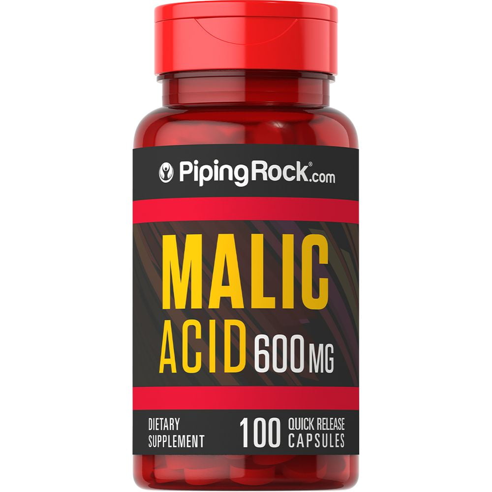 Malic Acid 600mg | 100 Powder Capsules | Food Grade Supplement | Non ...