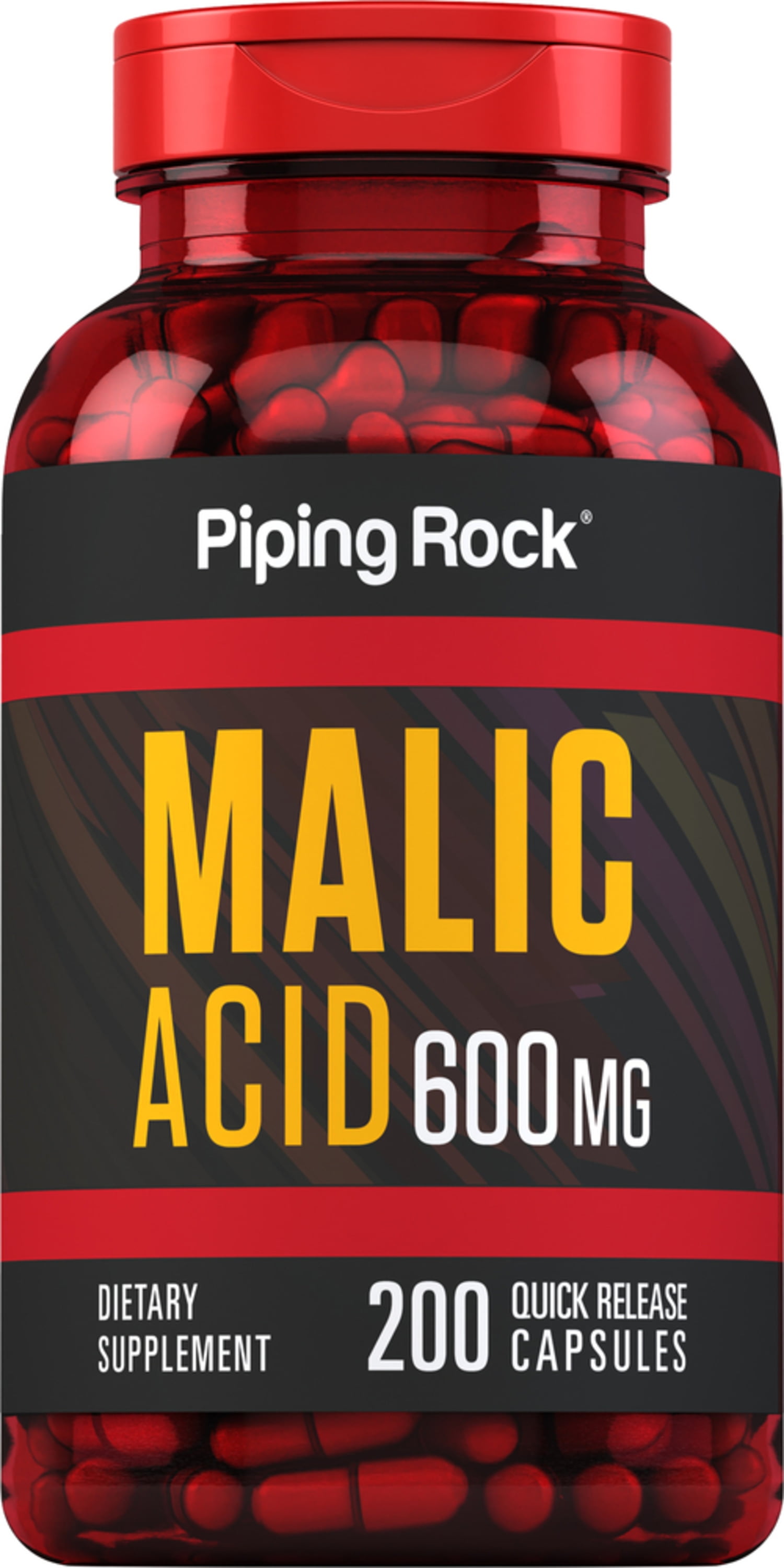 Malic Acid Capsules | 600mg | 200 Count | Non-GMO, Gluten Free | by ...