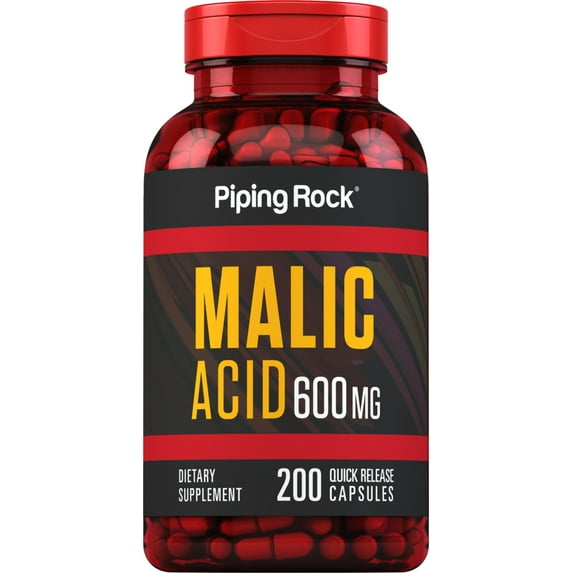 Malic Acid Capsules | 600mg | 200 Count | Non-GMO, Gluten Free | by ...