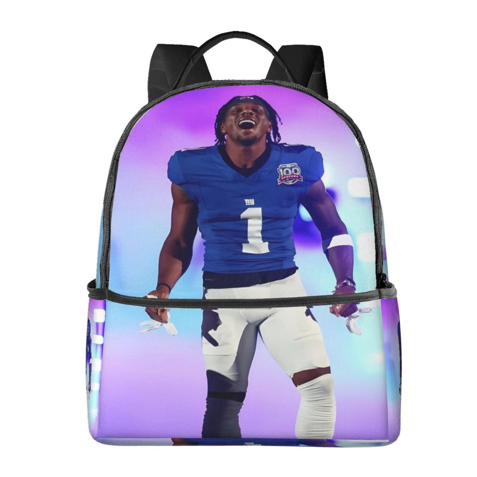 Malik Nabers Customized Fashion Travel Backpack, Football Team Logo Fan ...