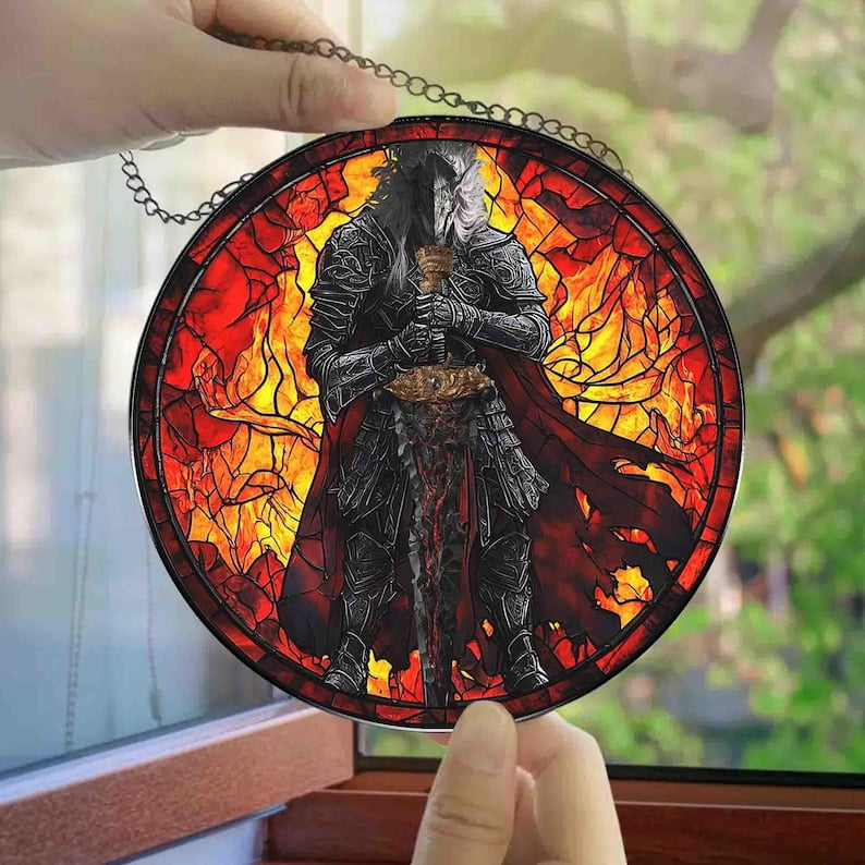Maliketh Black blade Elden Ring Glass Suncatcher of Miquella Soulsborne ...