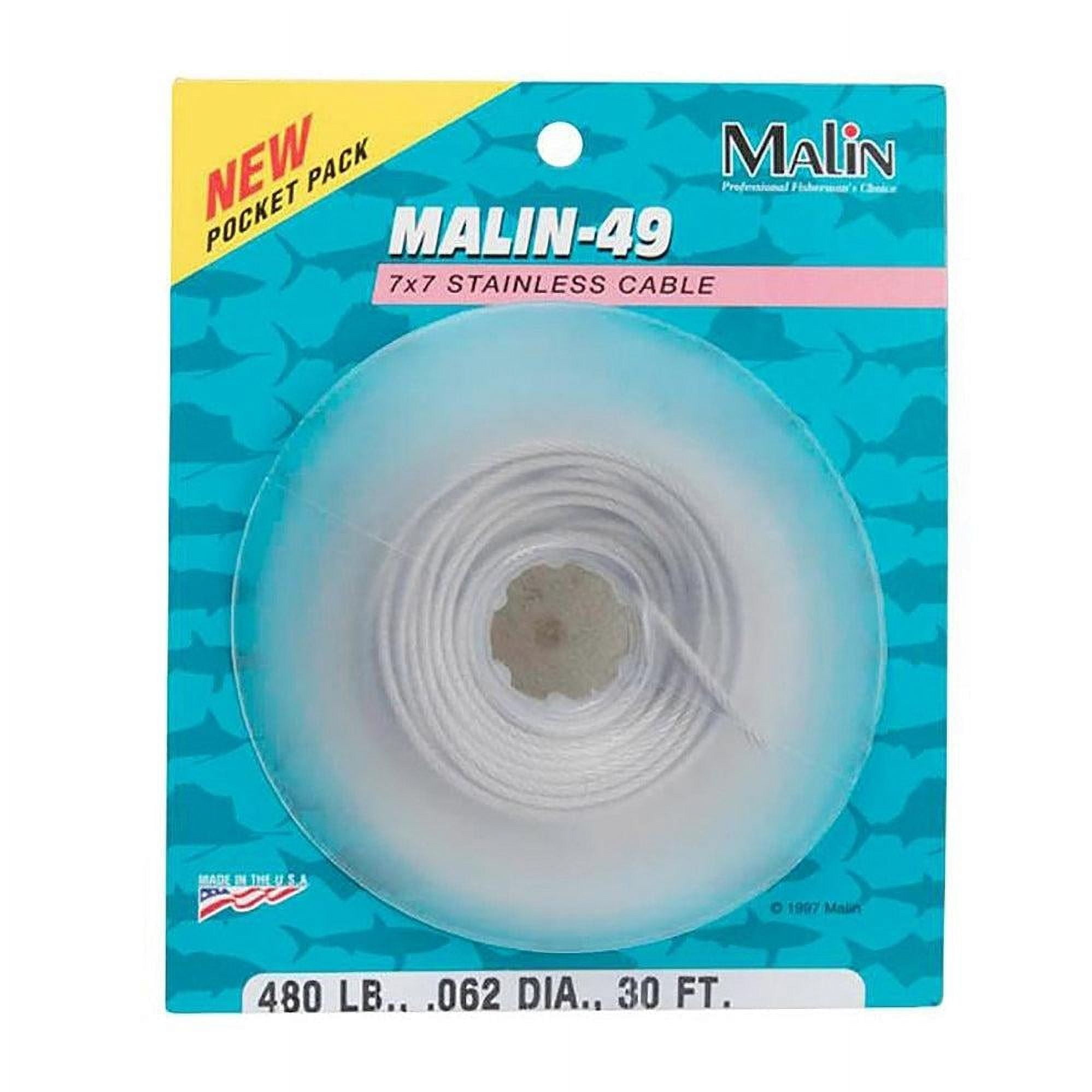 Malin 7x7 Stainless Steel Cable 30FT 480# Line & Leader - Walmart.com