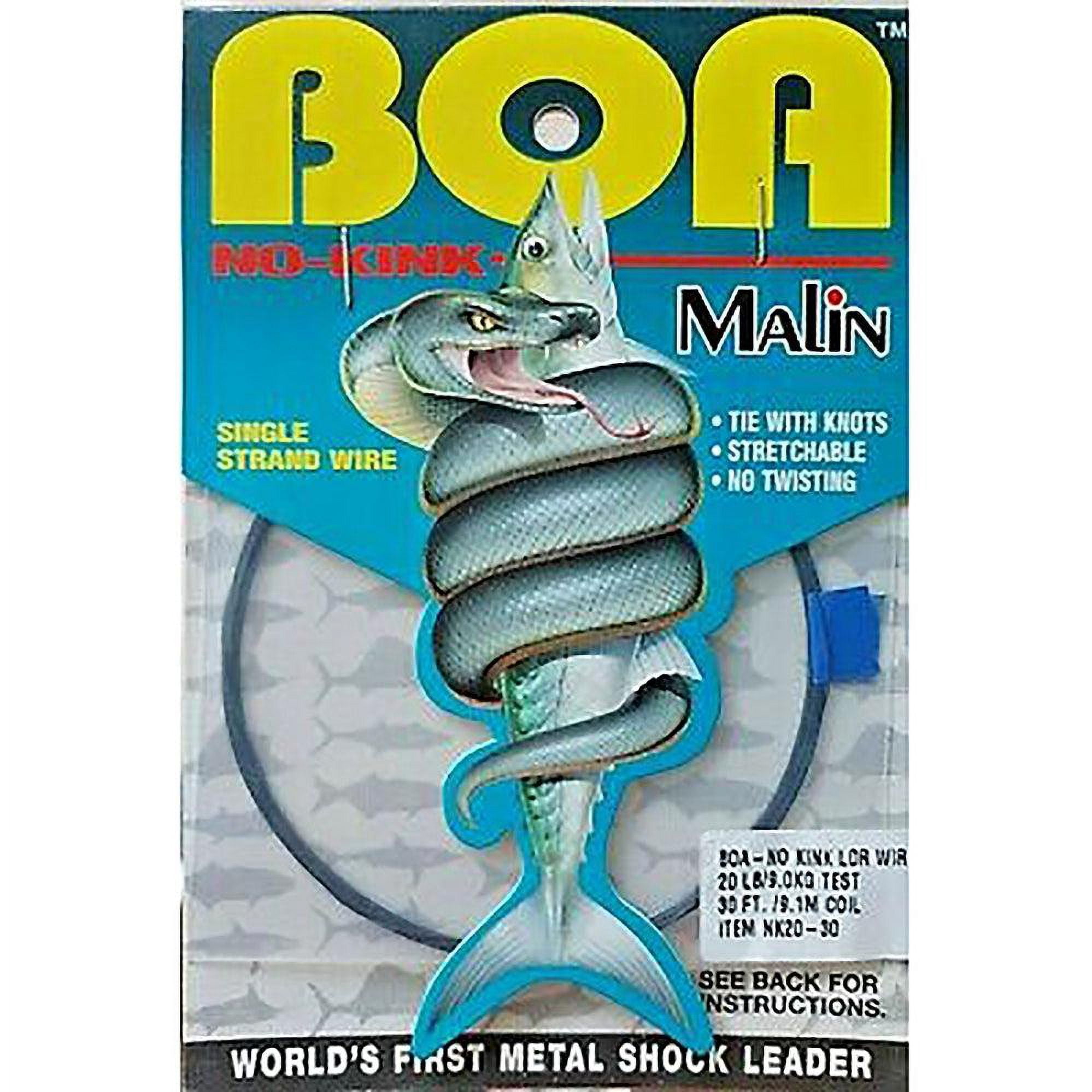 Malin NK40-30 BOA No-Kink Titanium Wir 30-40 lb 30' .015 Dia - Walmart.com