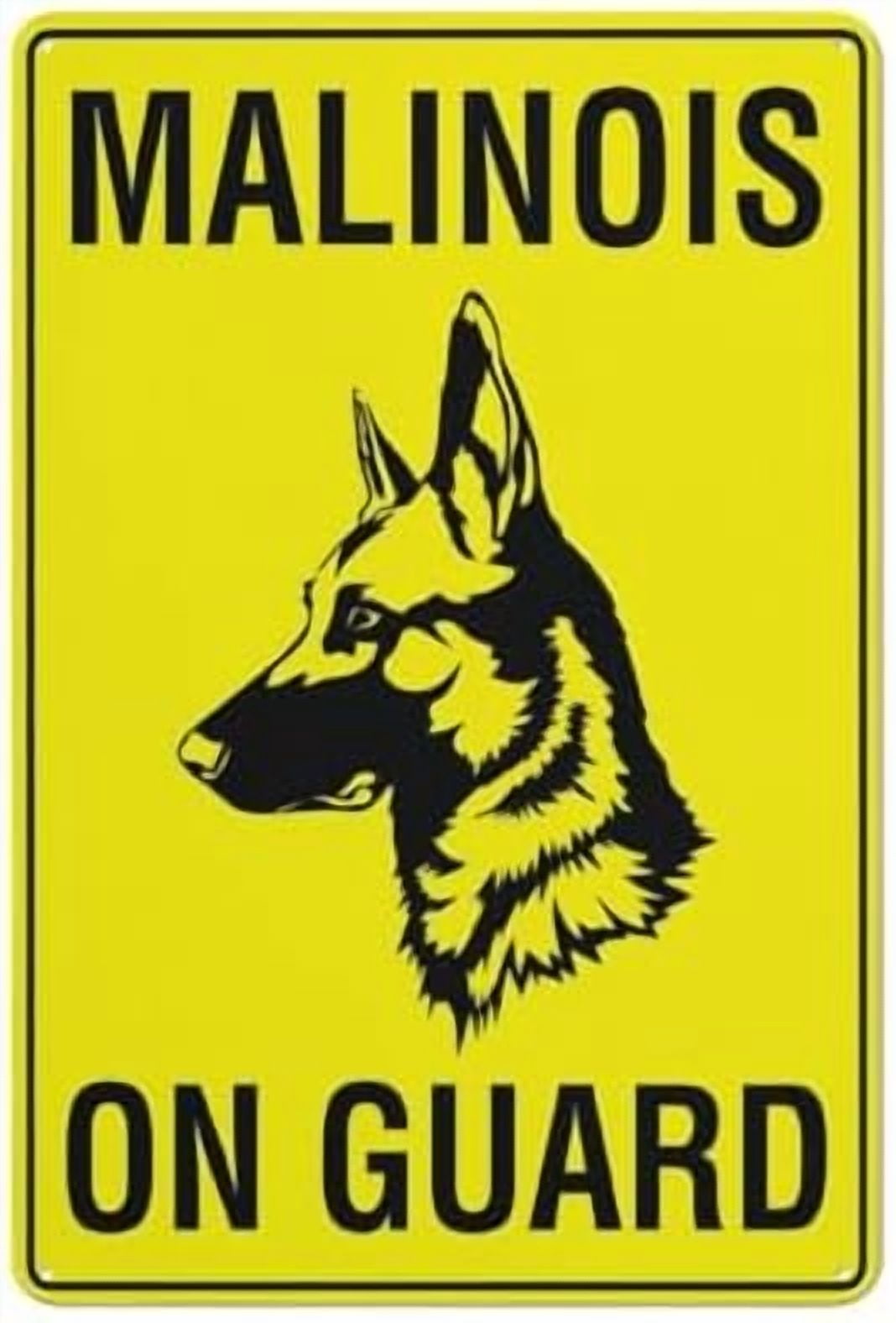 Malinois On Guard Sign 12 X 8 Inch Metal Sign, Rustproof Aluminum ...