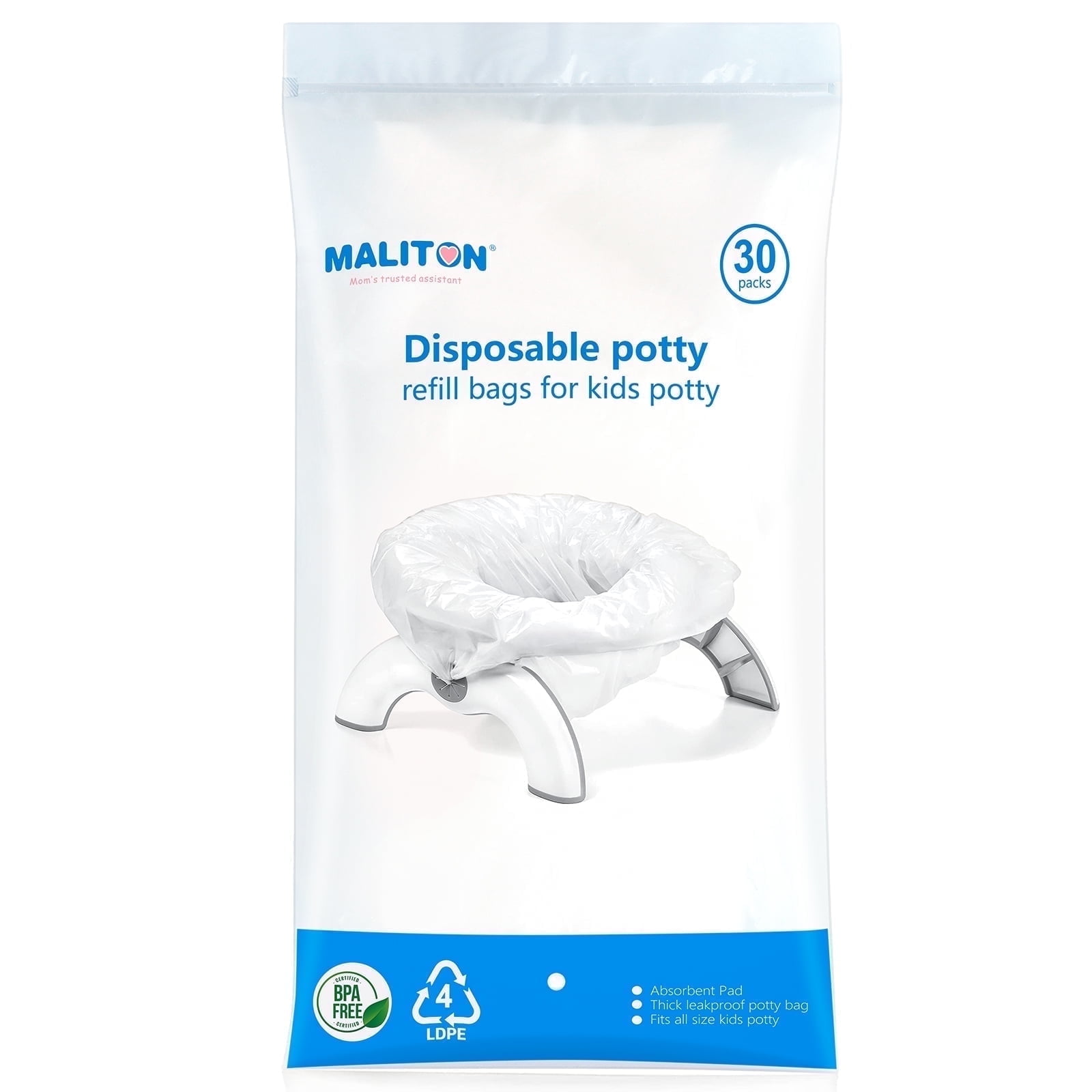 Maliton Disposable Potty Bags, Toilet Training Potty, Travel Potty Fit ...